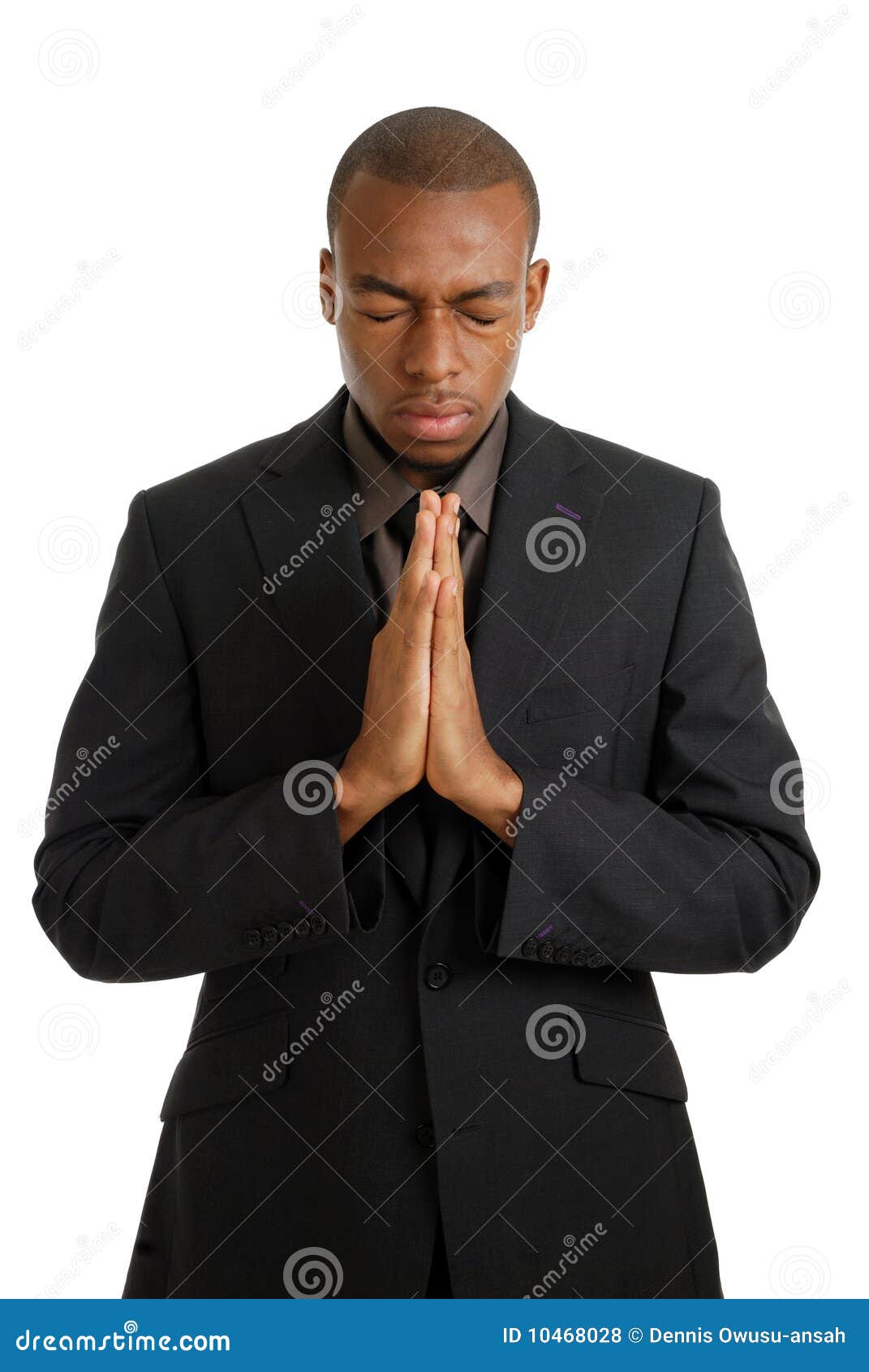 Business Man Praying Using Prayer Gesture Eyes Ope Royalty-Free Stock ...