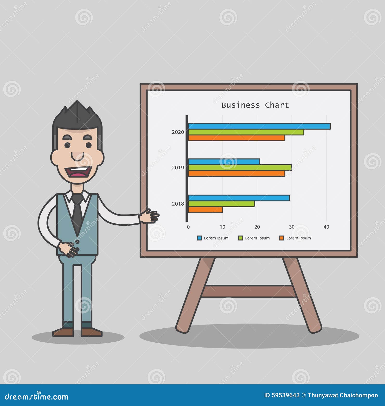 Business Man Present Business Planning Chart Stock Vector ...