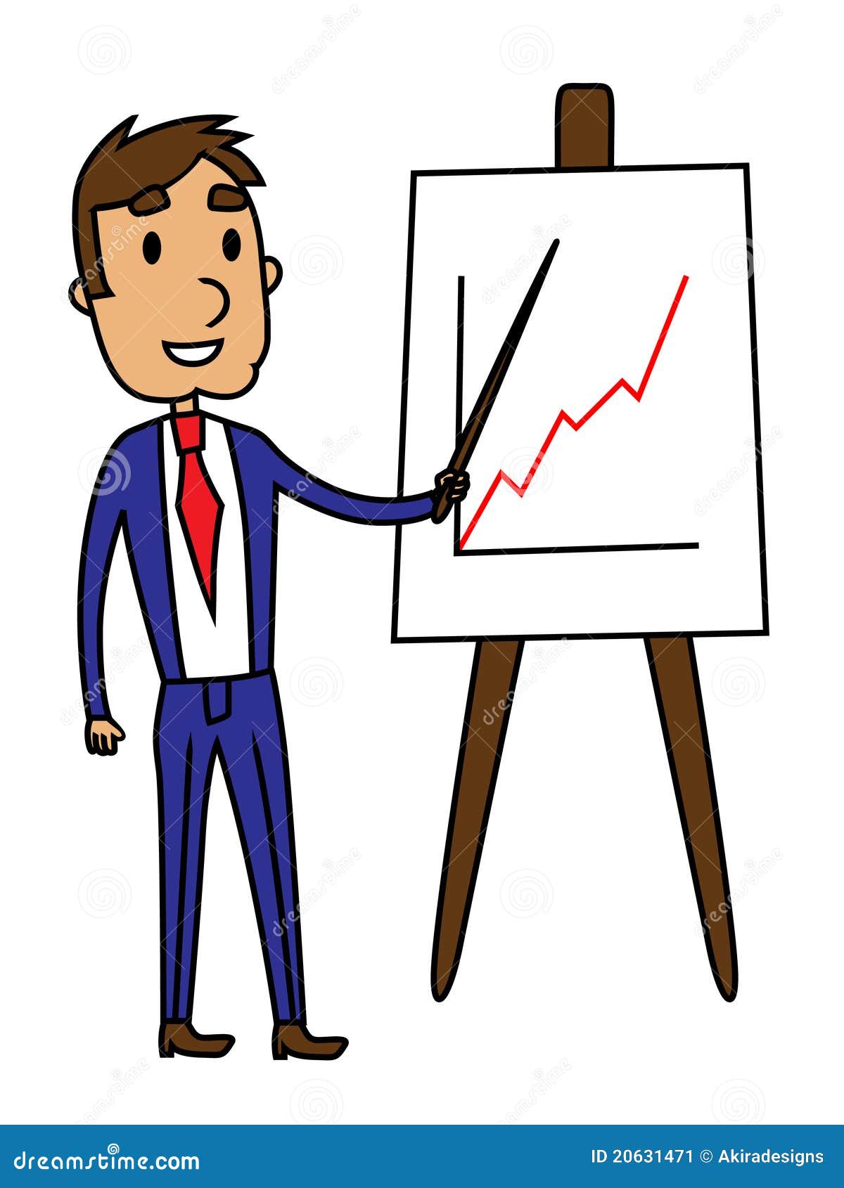 Business Man Presentation of a Growth Graph Stock Vector - Illustration ...