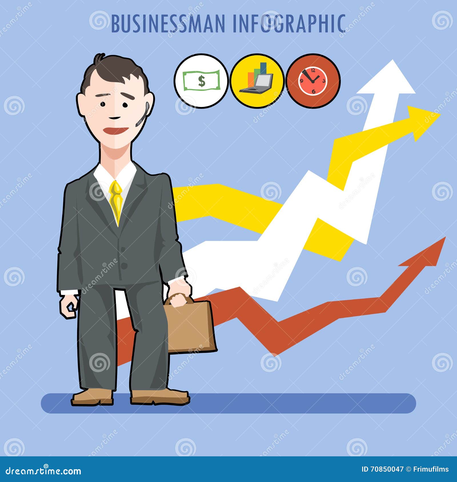 Business man stock vector. Illustration of info, chart - 70850047