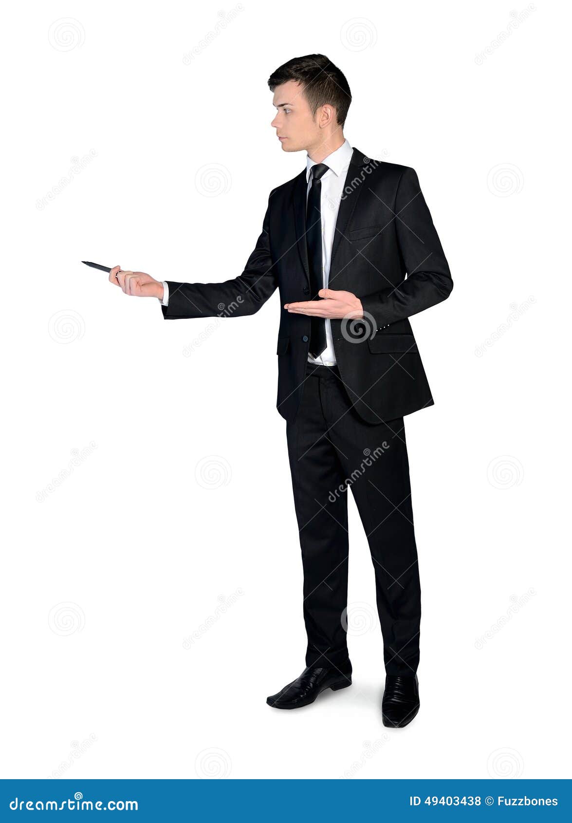 Business Man Presenting Something Stock Photo - Image of full ...