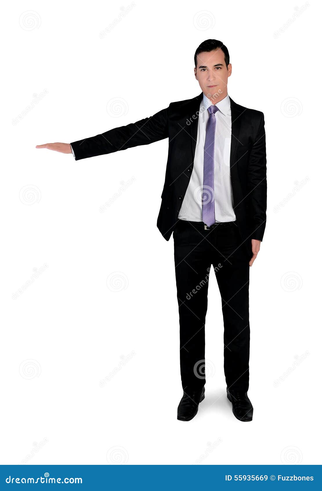 Business Man Presenting Something Stock Image - Image of fullbody, hand ...
