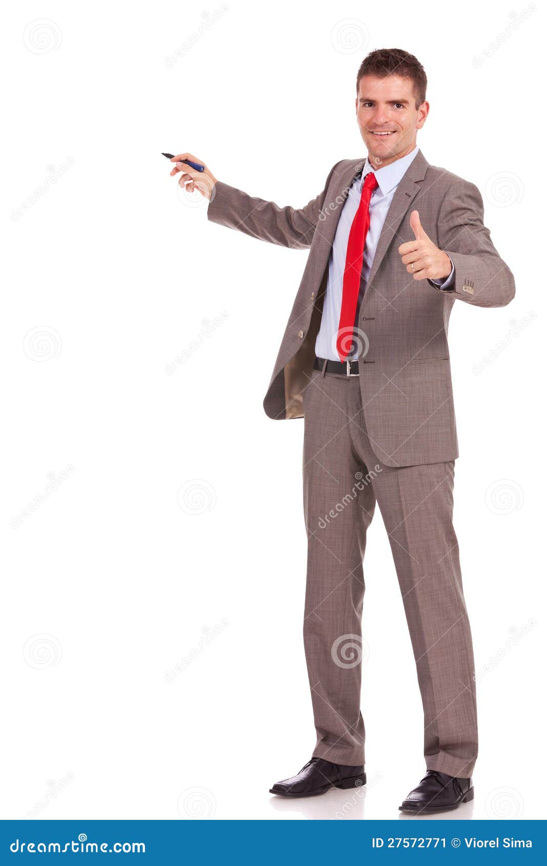 Business Man Presenting and Thumbs Up Stock Image - Image of lawyer ...