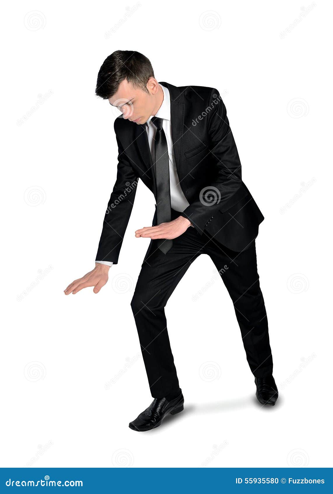 Business Man Press Something Stock Photo - Image of manager, hand: 55935580