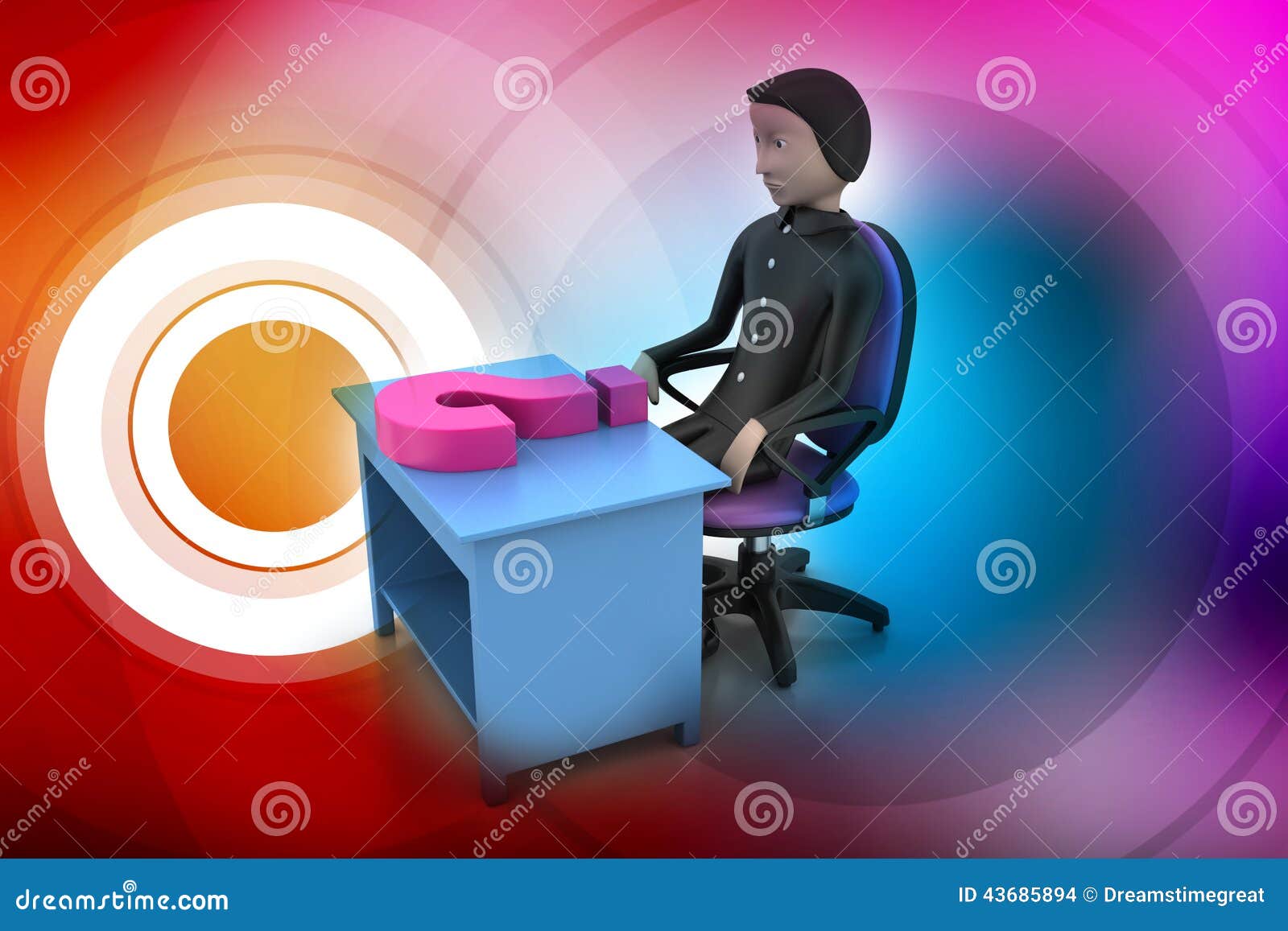 Business man in problem stock illustration. Illustration of gesture ...