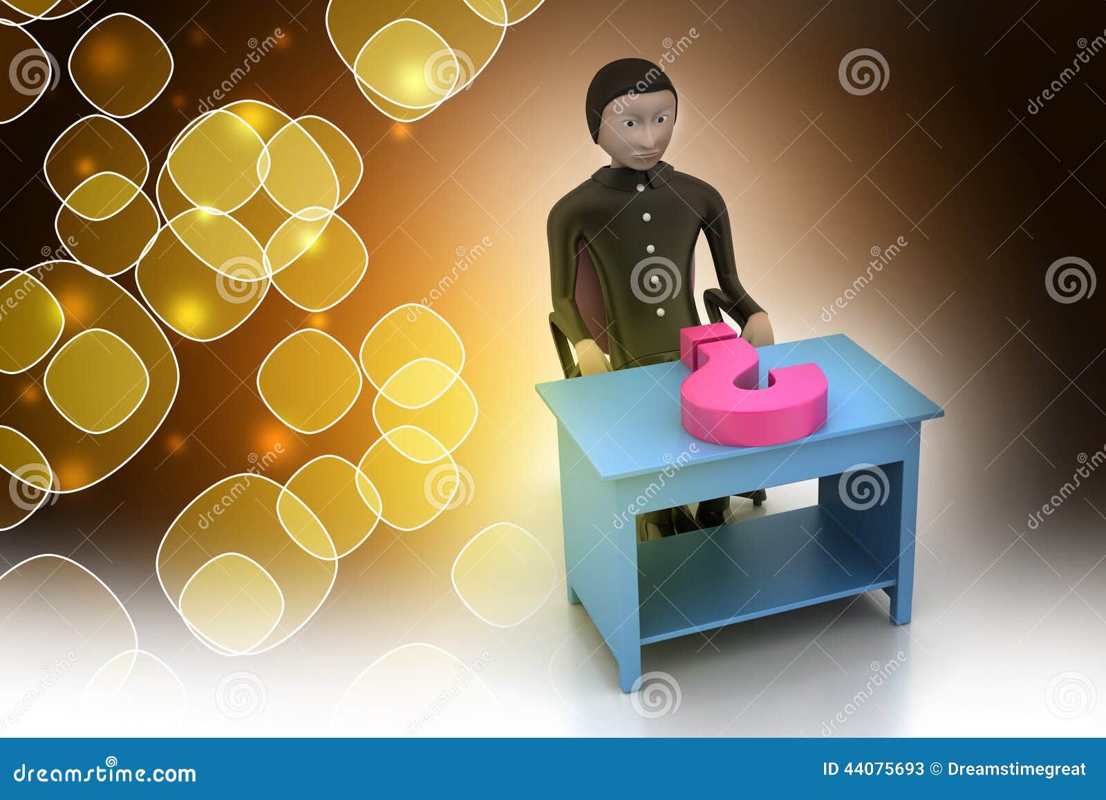 Business man in problem stock illustration. Illustration of confusion ...