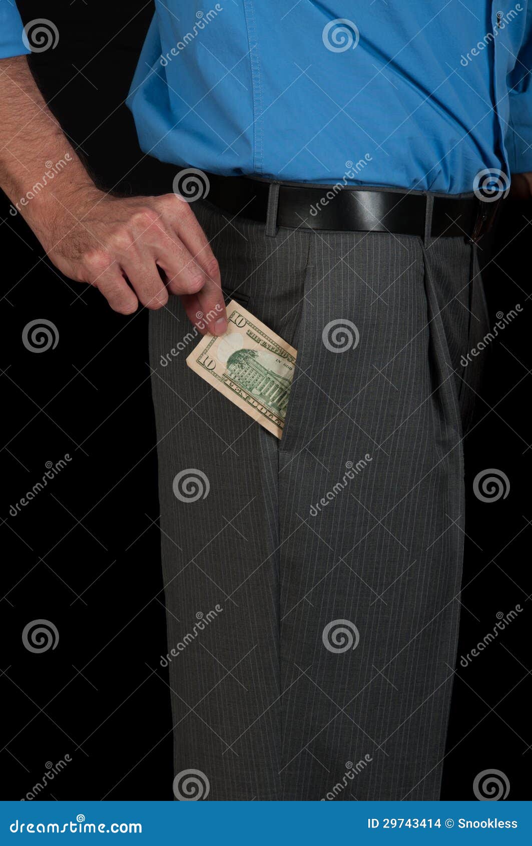 Man Pulling Money from Pocket Stock Photo - Image of employee, young ...