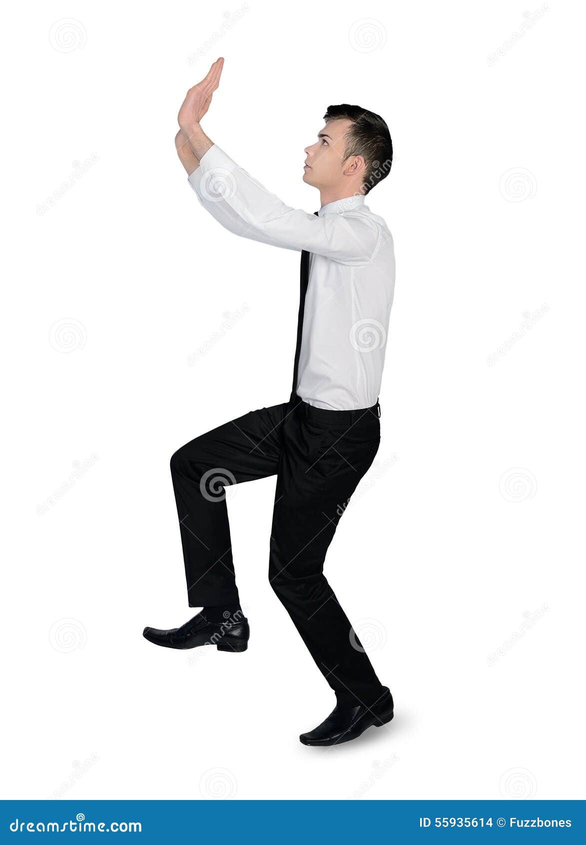 Business Man Push Something Stock Photo - Image of push, hand: 55935614