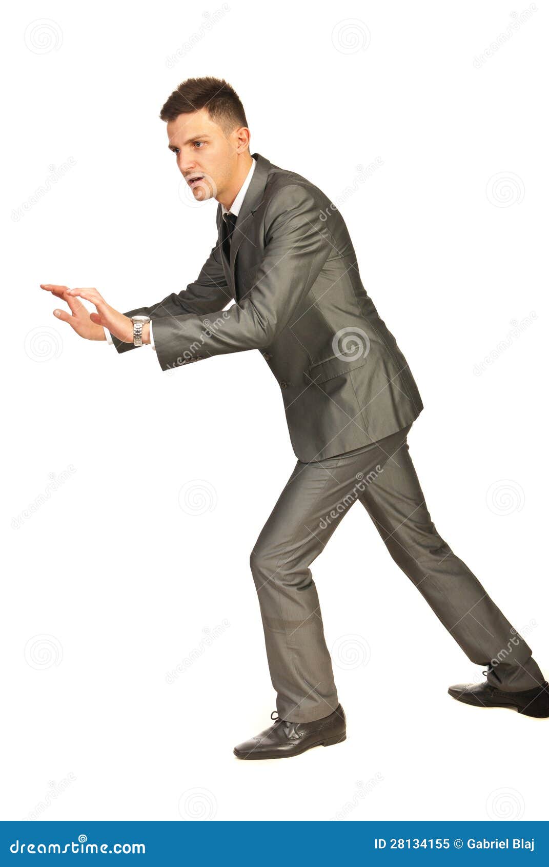 Business Man Pushing Royalty Free Stock Photo - Image: 28134155