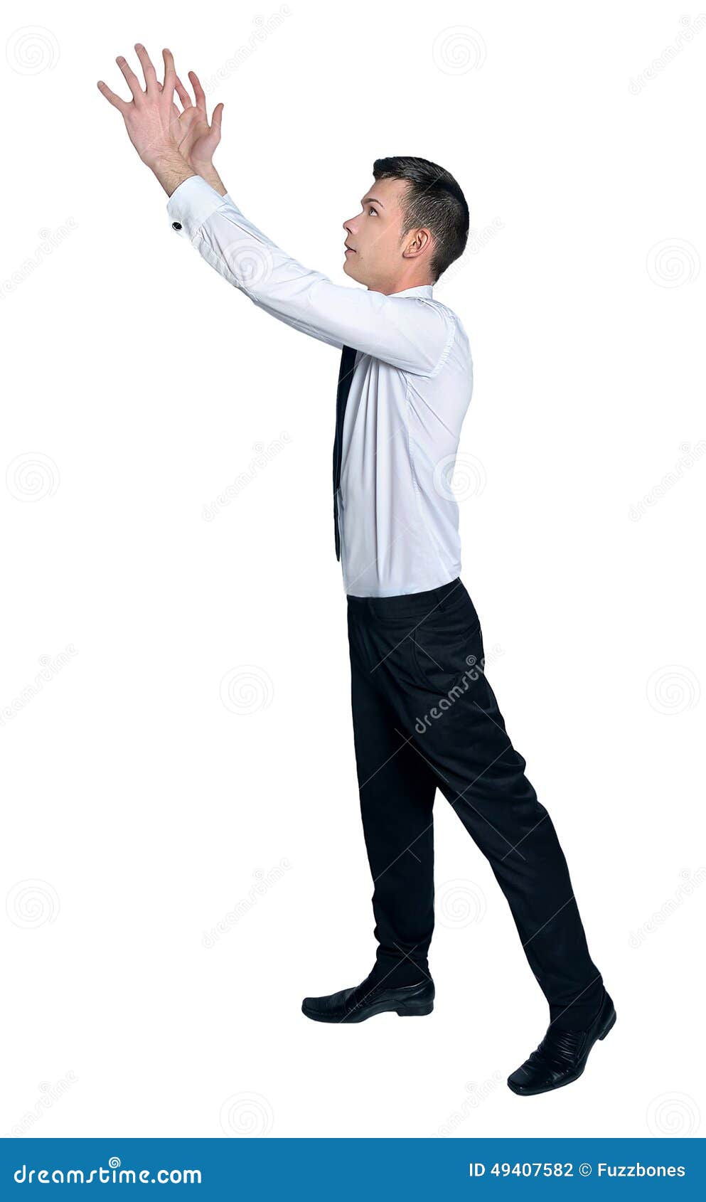 Business man pushing stock photo. Image of concept, empty - 49407582