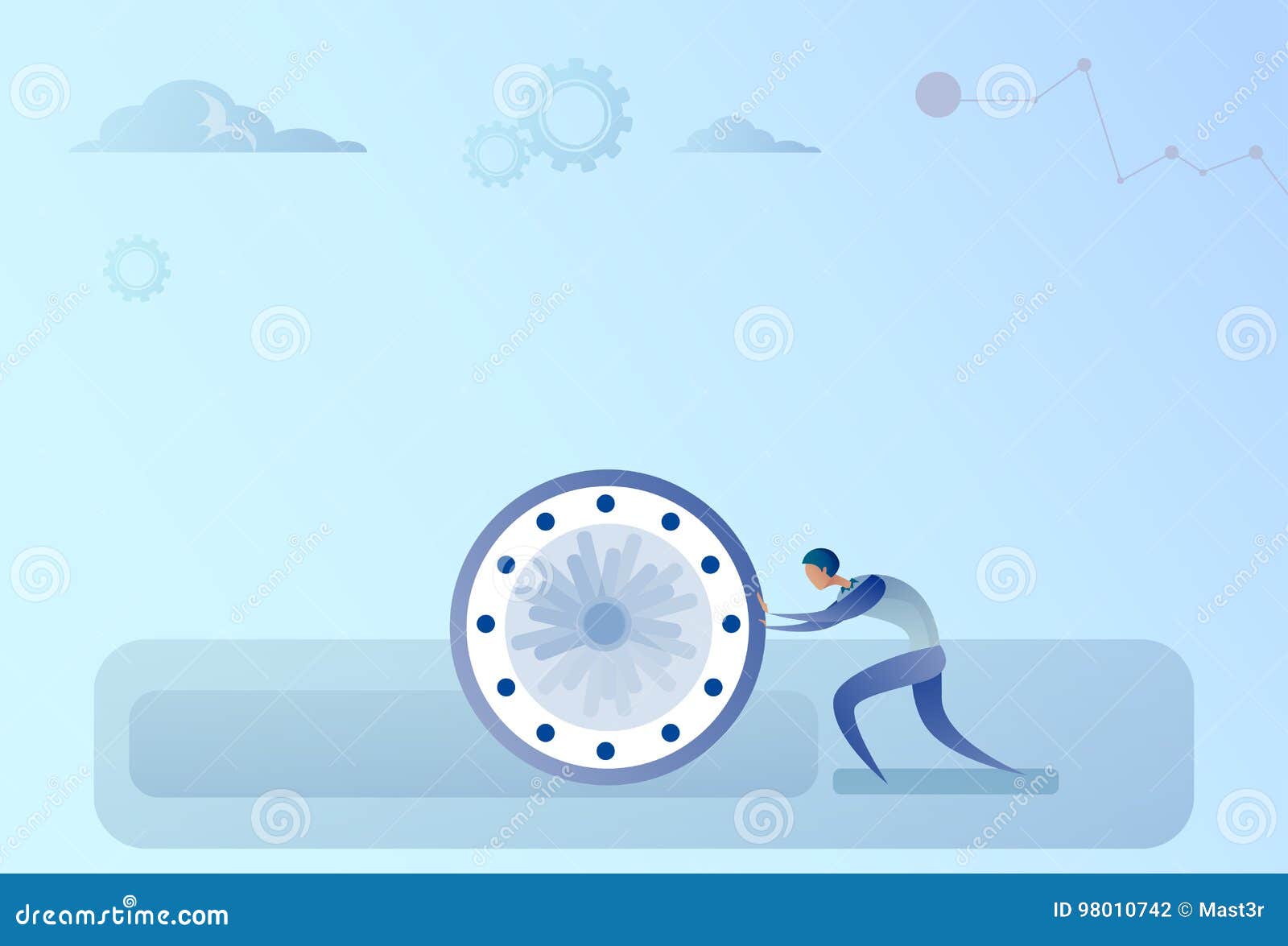 Business Man Pushing Clock Time Management Deadline Concept Stock ...