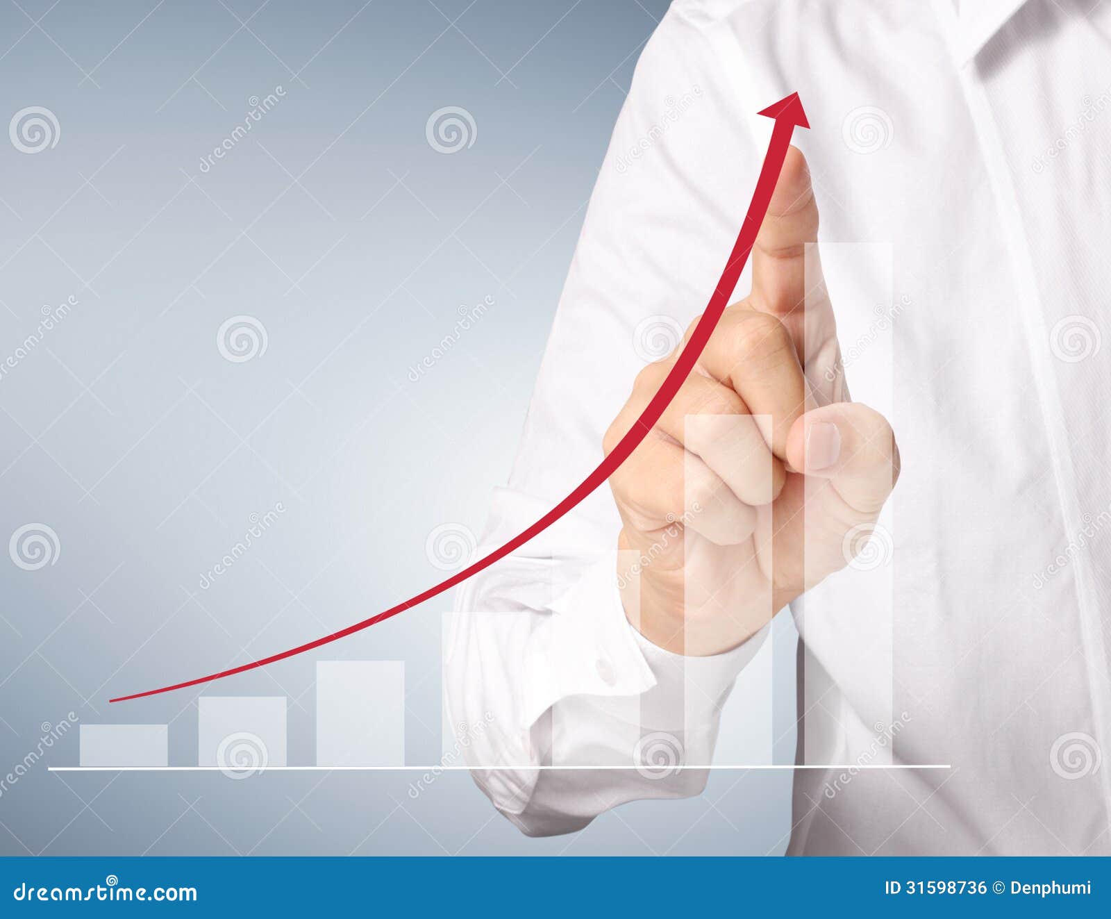 Business man pushing graph stock illustration. Illustration of defence ...