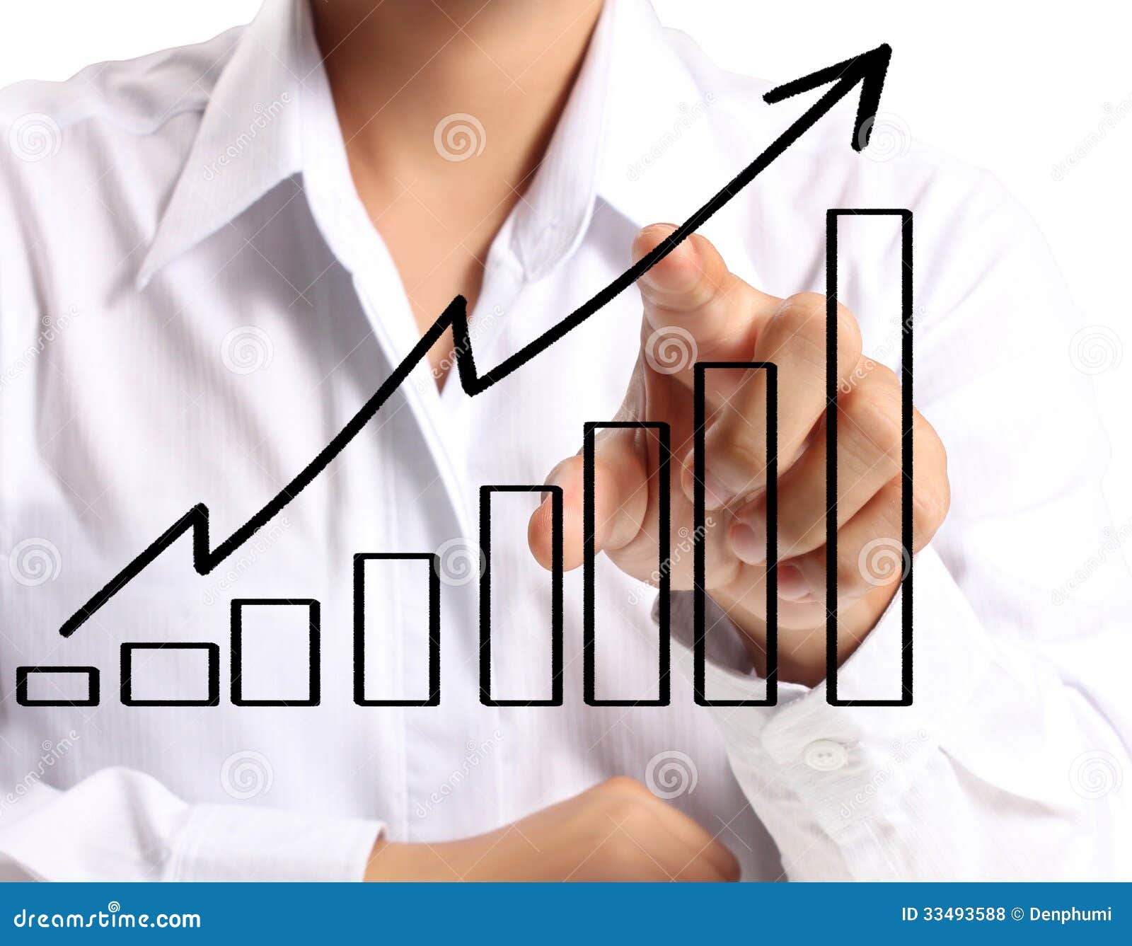 Business man pushing graph stock illustration. Illustration of figures ...