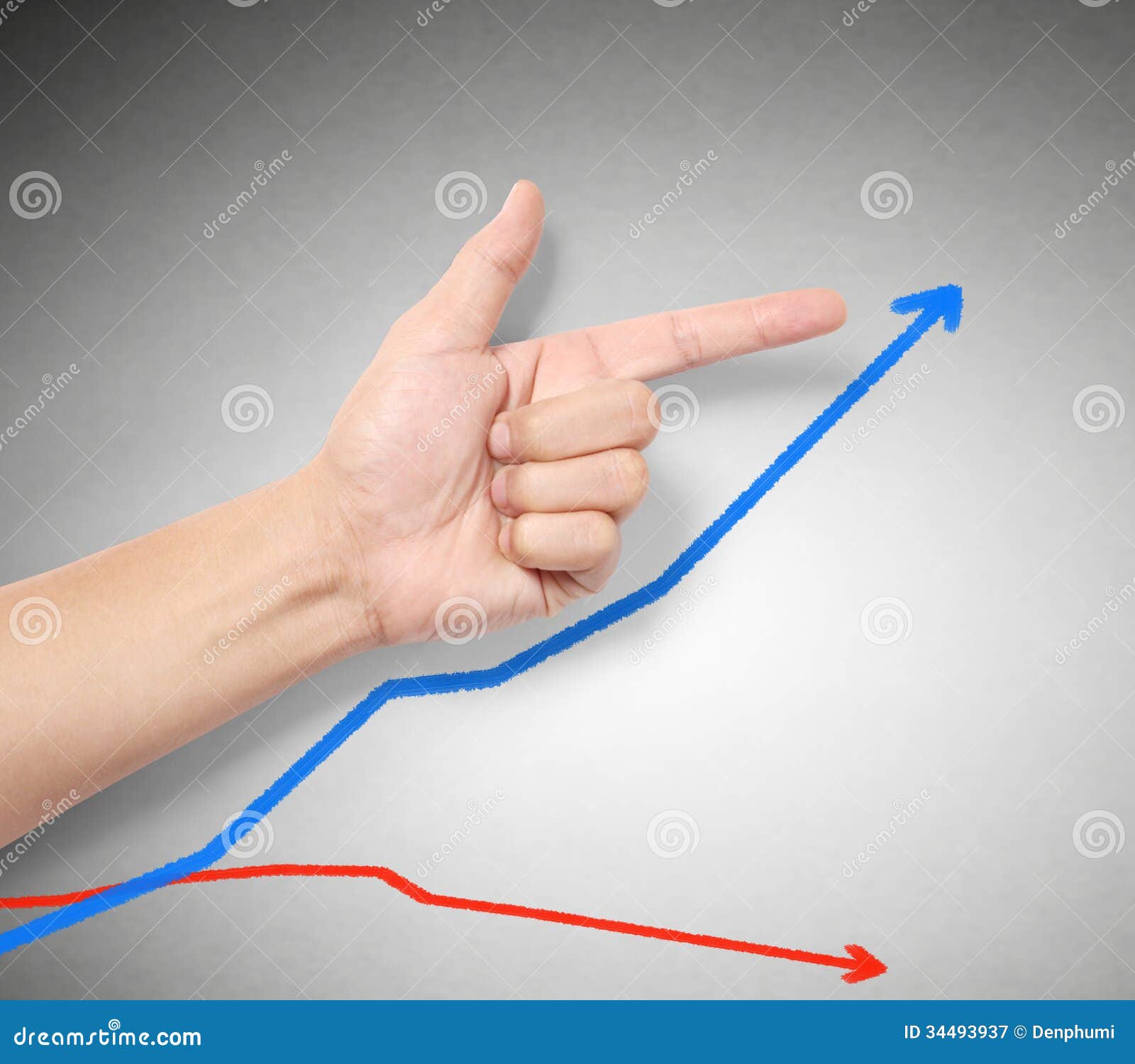 Business man pushing graph stock illustration. Illustration of secure ...