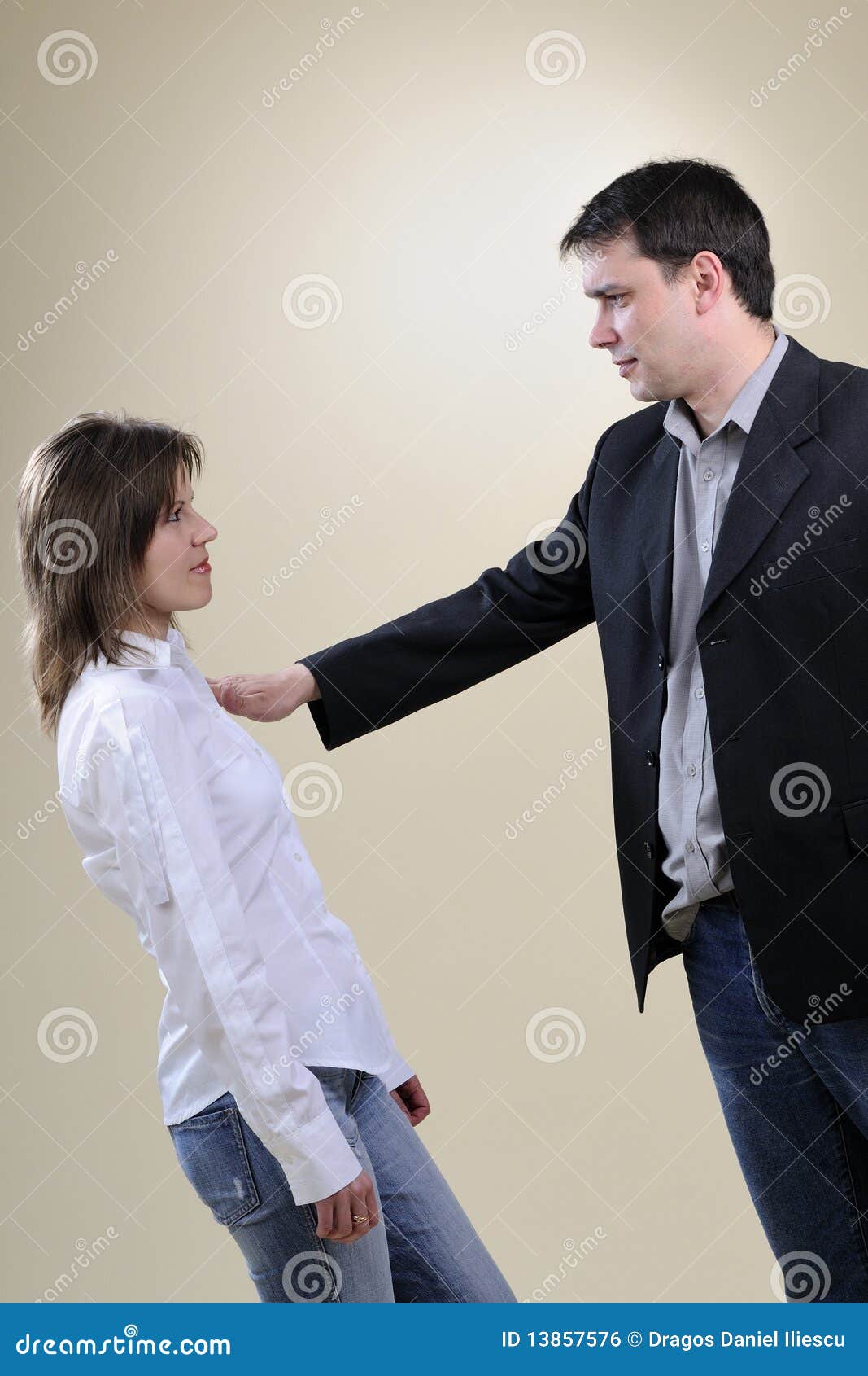 Business Man Pushing His Colleague Stock Photo - Image of attitude ...