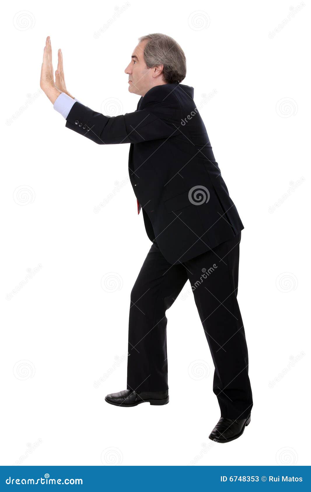 Business Man Pushing Something Stock Image - Image of partner, effort ...