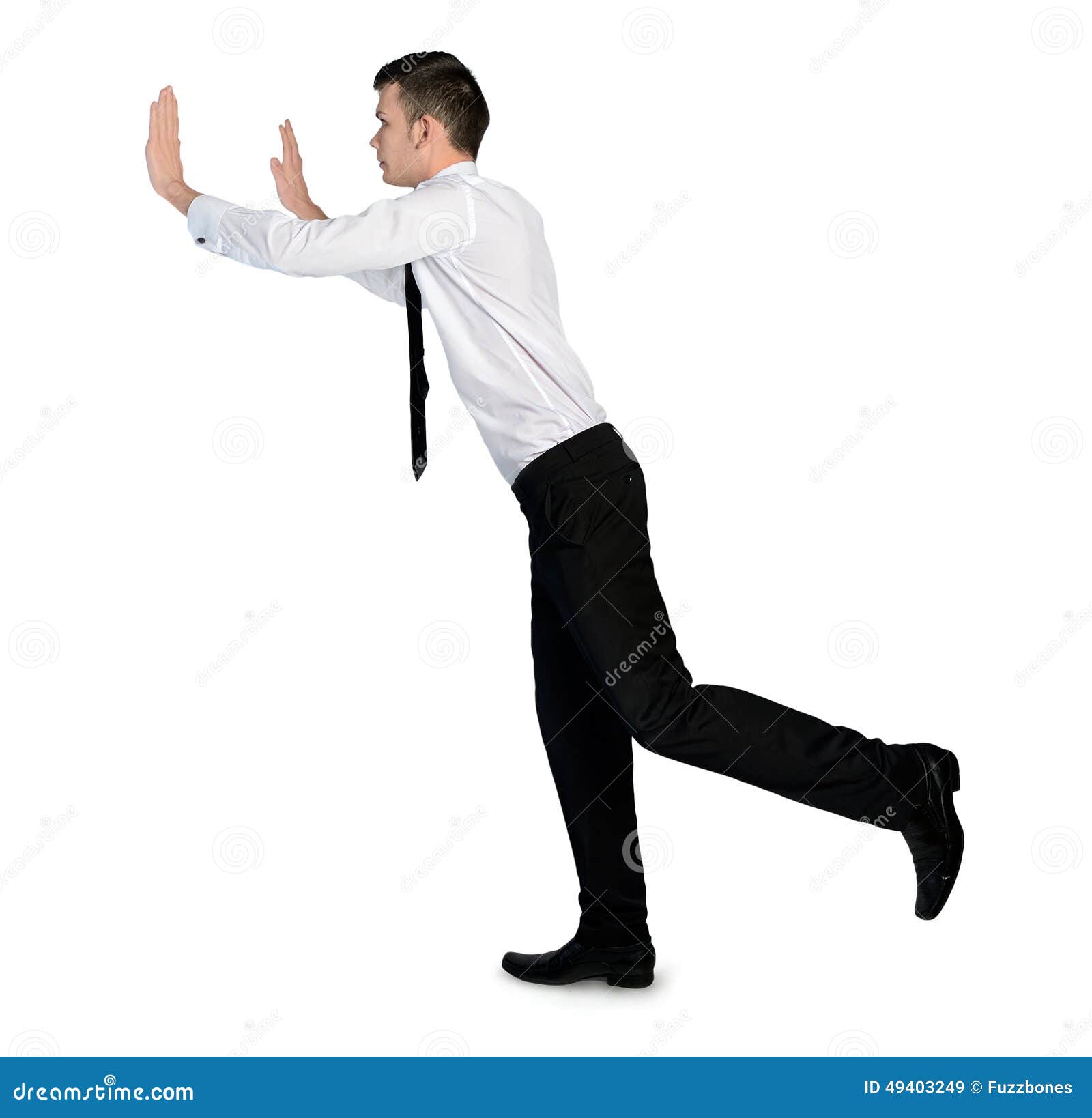 Business Man Pushing Something Stock Image - Image of determination ...