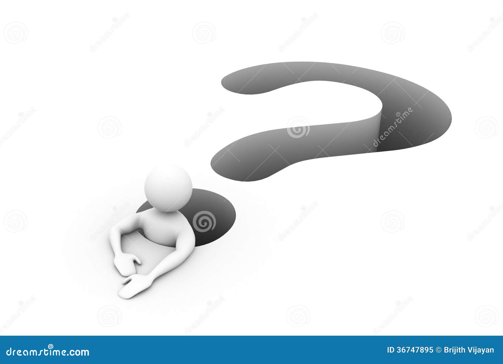 Business Man in Question Mark Hole Stock Illustration - Illustration of ...