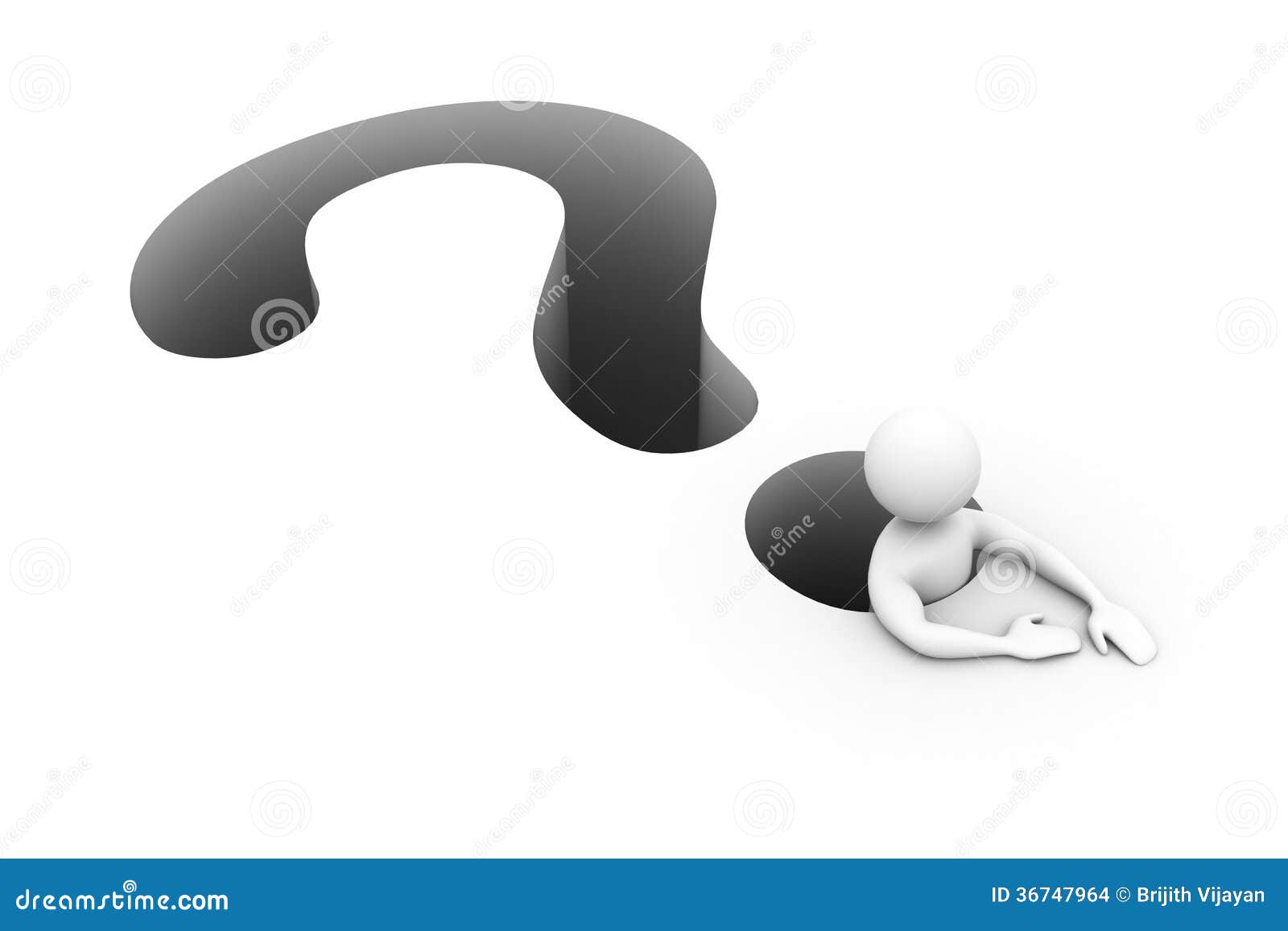 Business Man in Question Mark Hole Stock Illustration - Illustration of ...