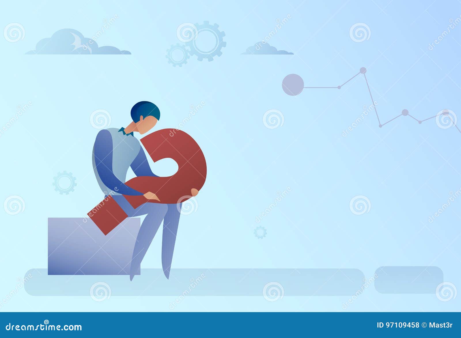 Business Man with Question Mark Pondering Problem Concept Stock Vector ...