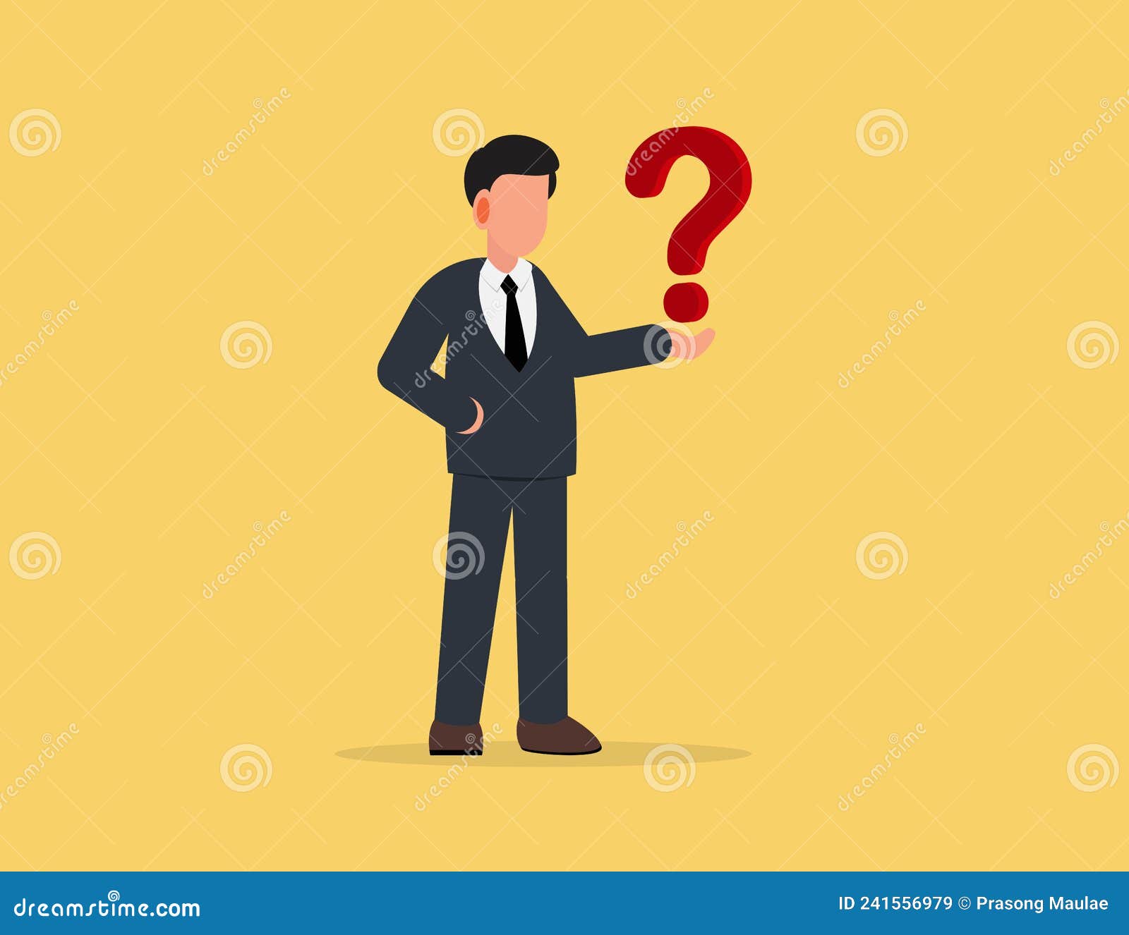 Business Man and Question Marks. Question Mark and Thinking Concept ...