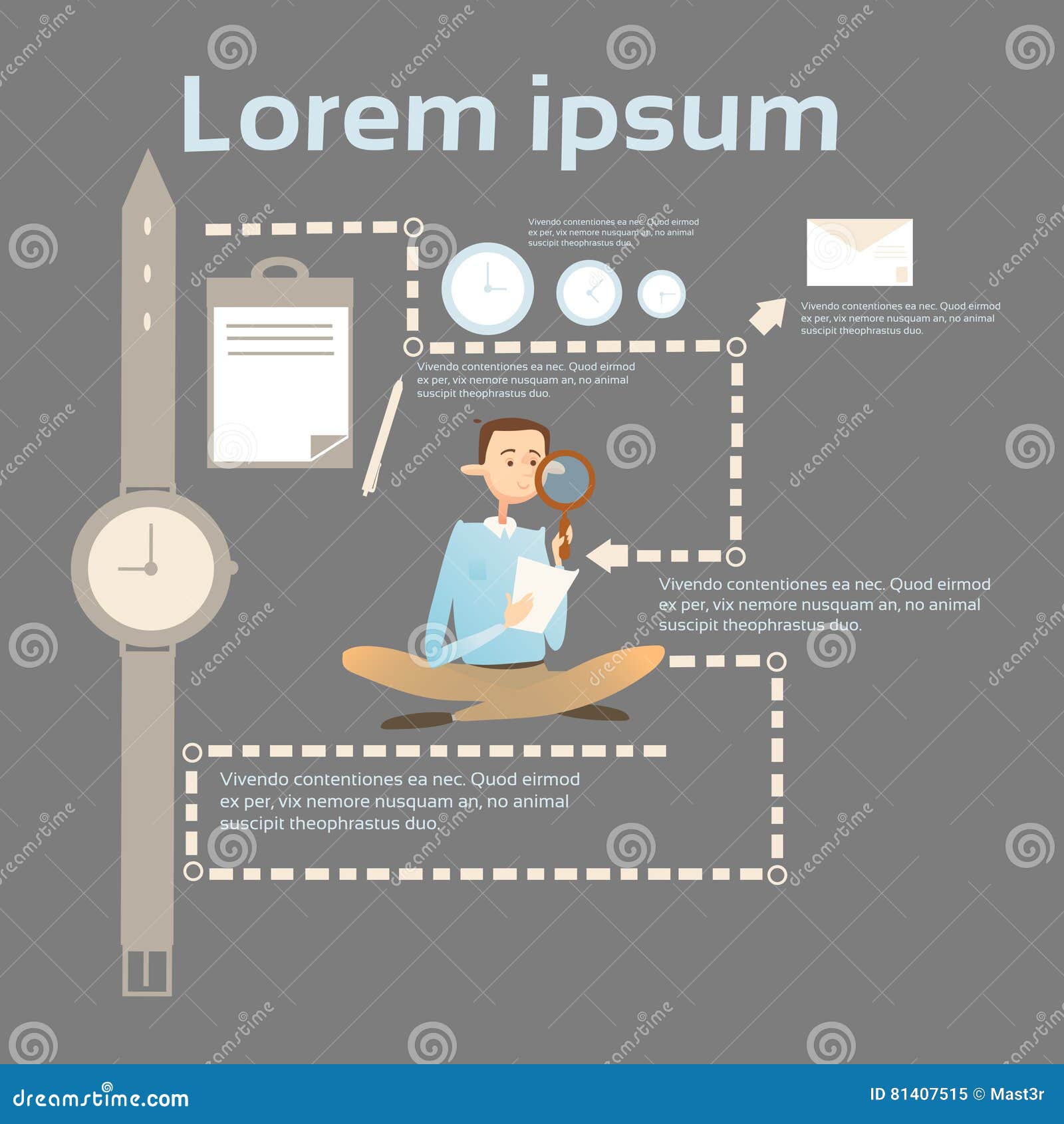 Business Man Read Document Student Study Abstract Background Stock ...