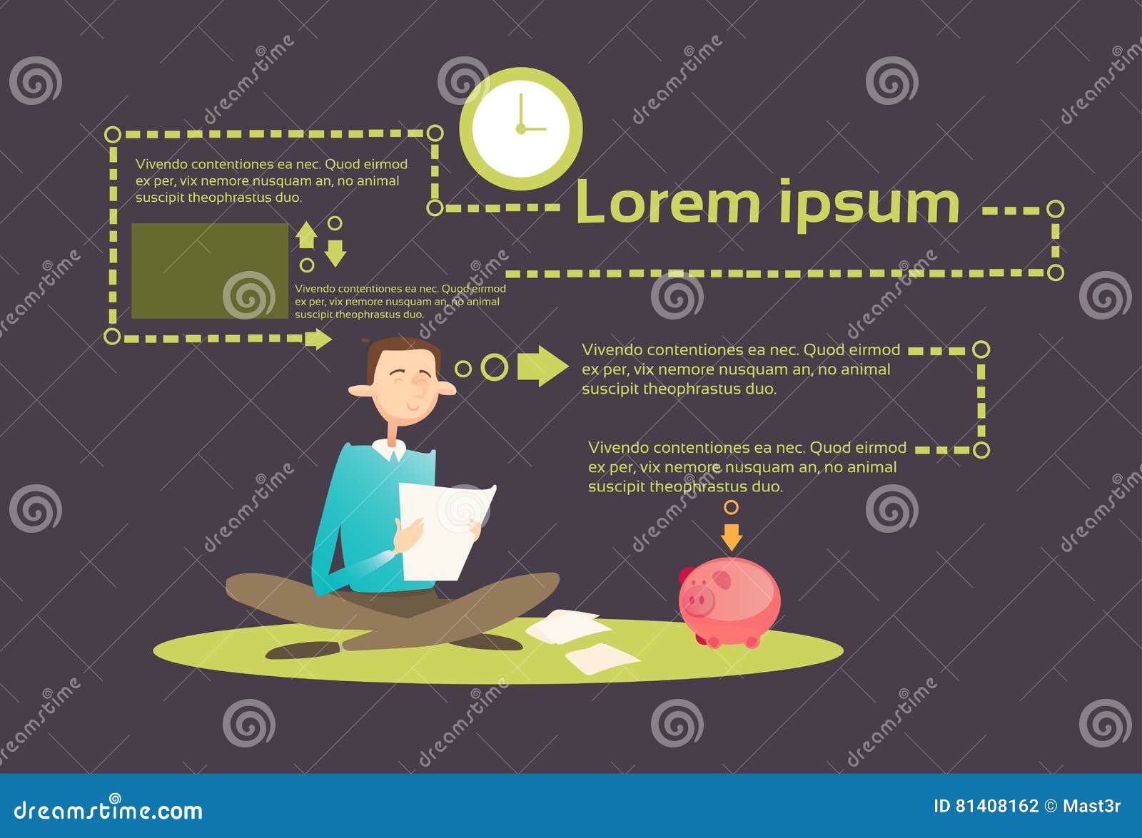 Business Man Read Document Student Study Abstract Background Stock ...