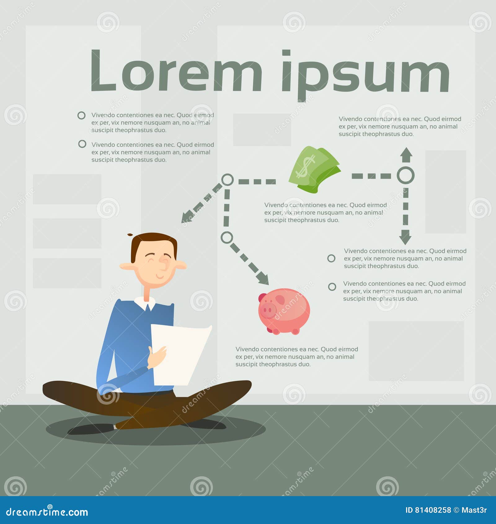 Business Man Read Document Student Study Abstract Background Stock ...