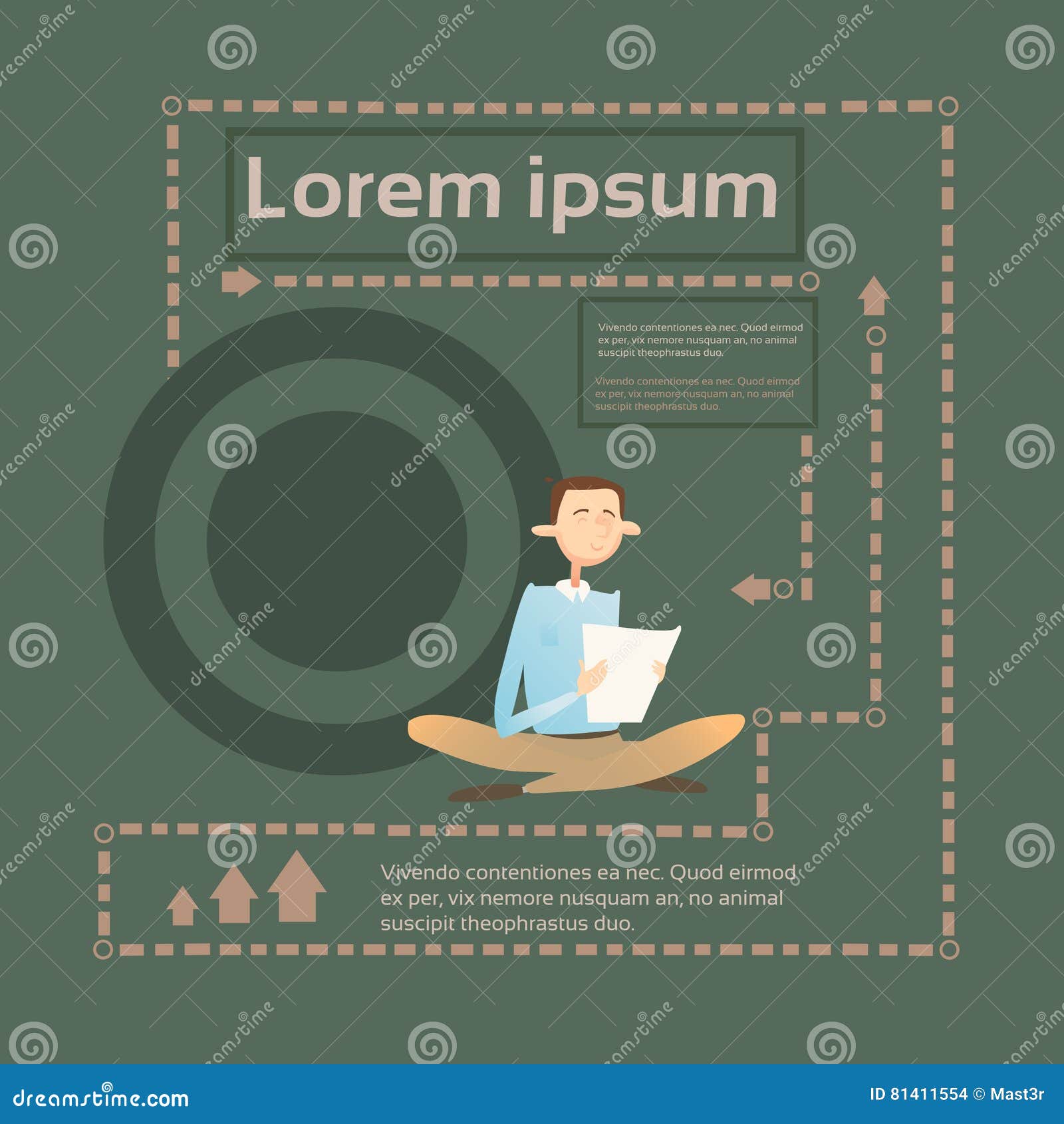 Business Man Read Document Student Study Abstract Background Stock ...