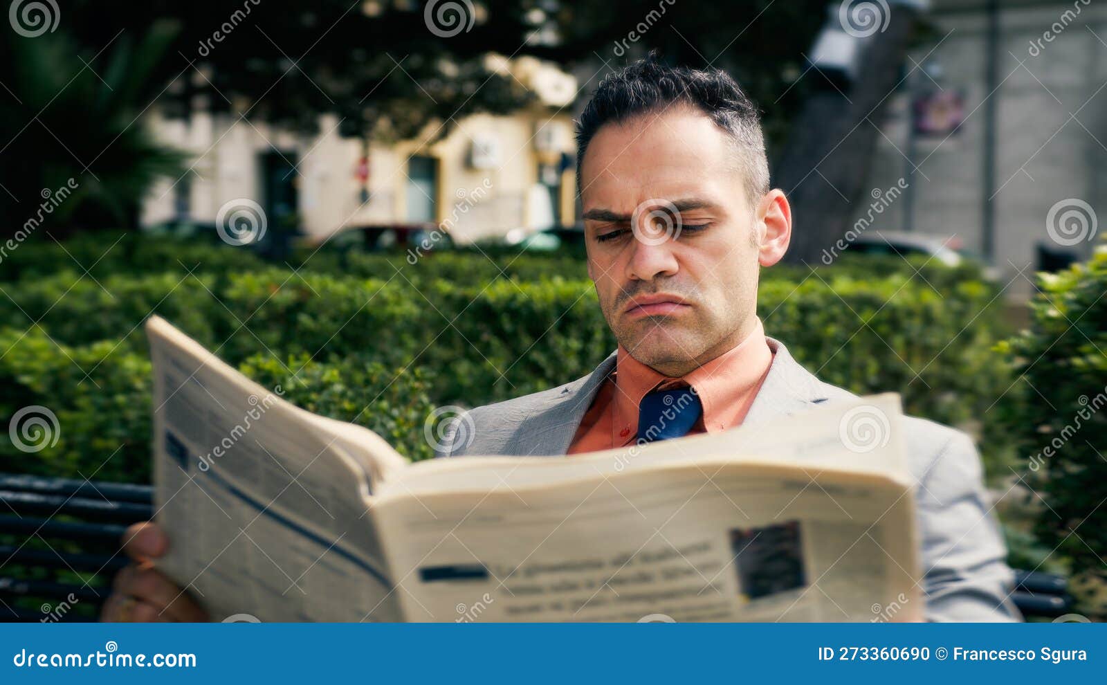 Business Man Read Newspaper Outdoor Stock Photo - Image of reading ...
