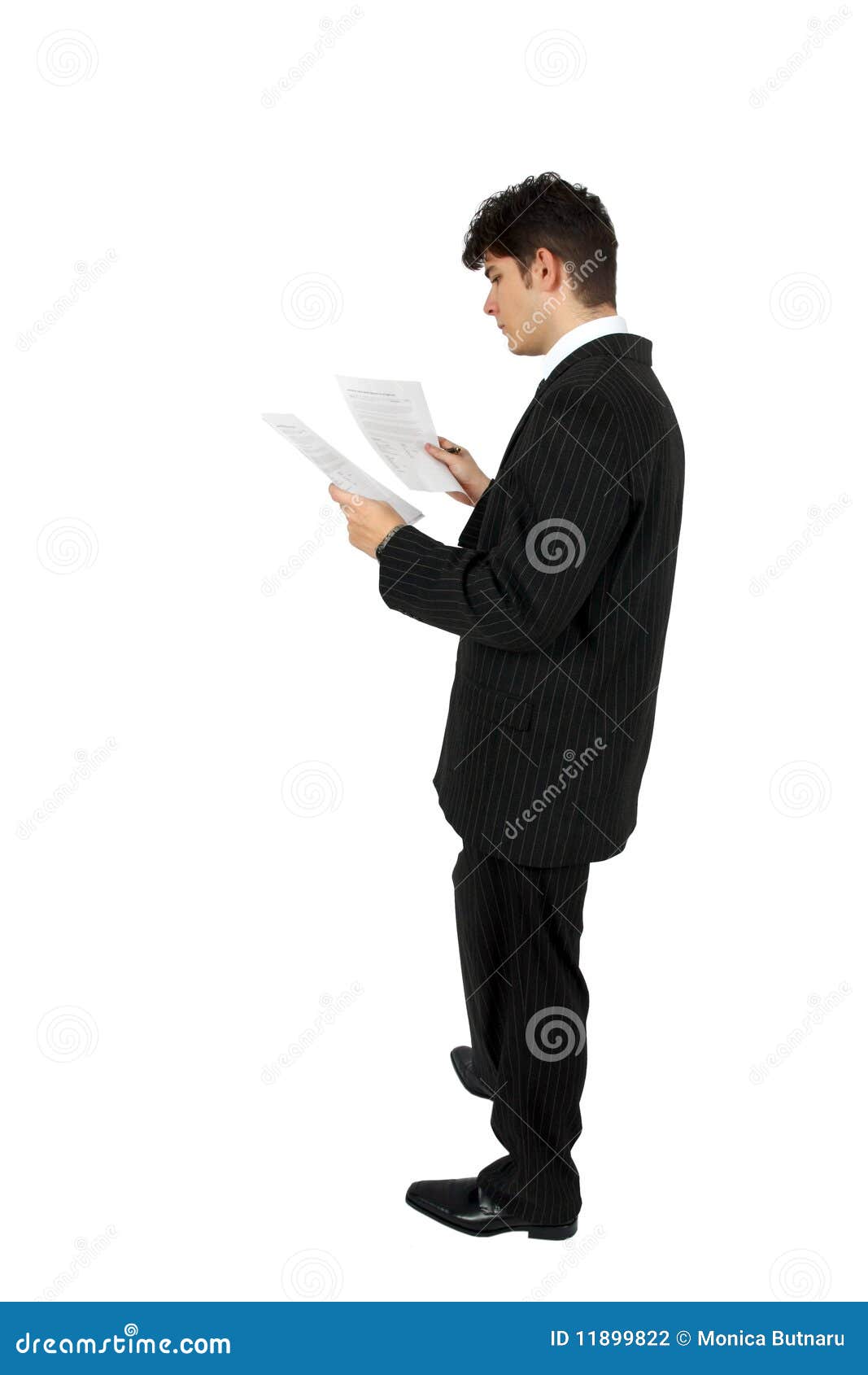 Business Man Reading a Document Stock Photo - Image of sign, page: 11899822