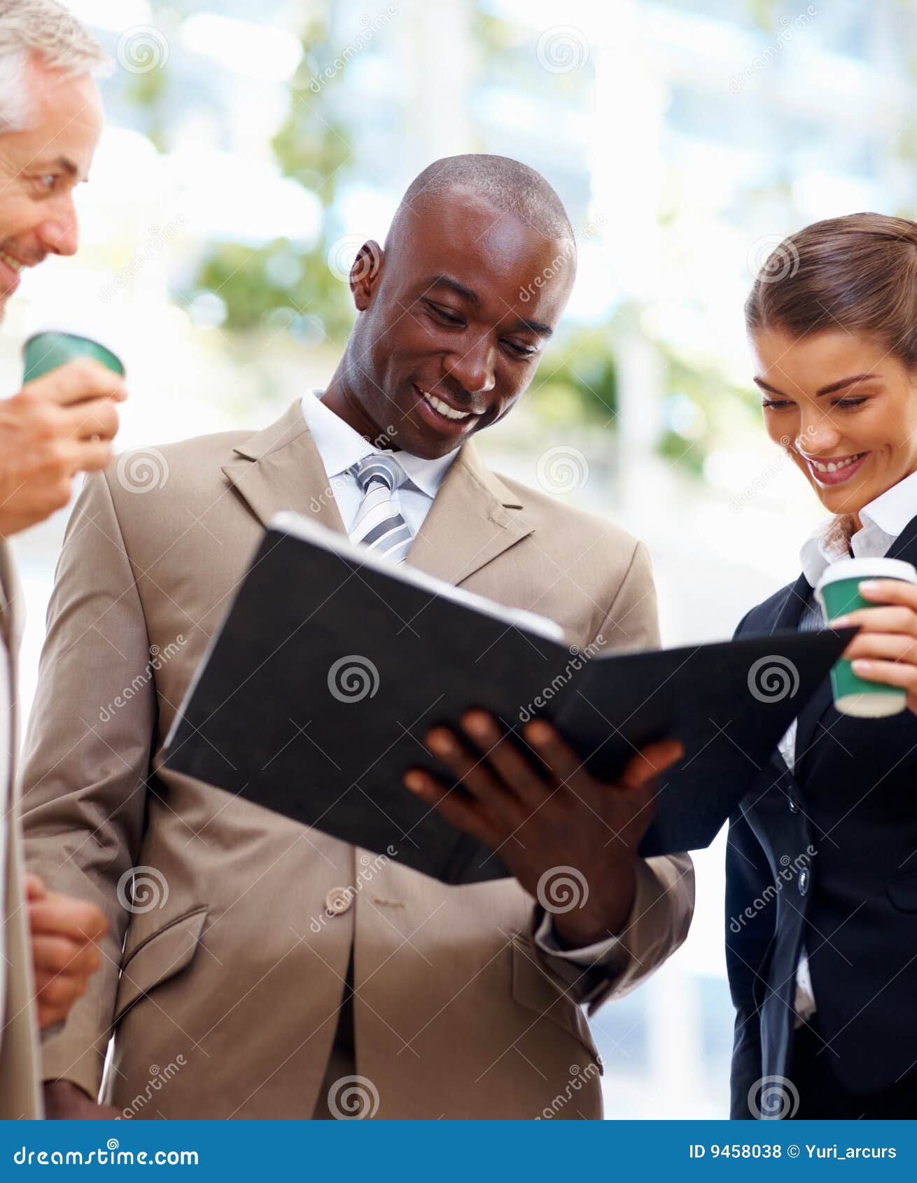 Business Man Reading a File on a Break Stock Photo - Image of beautiful ...