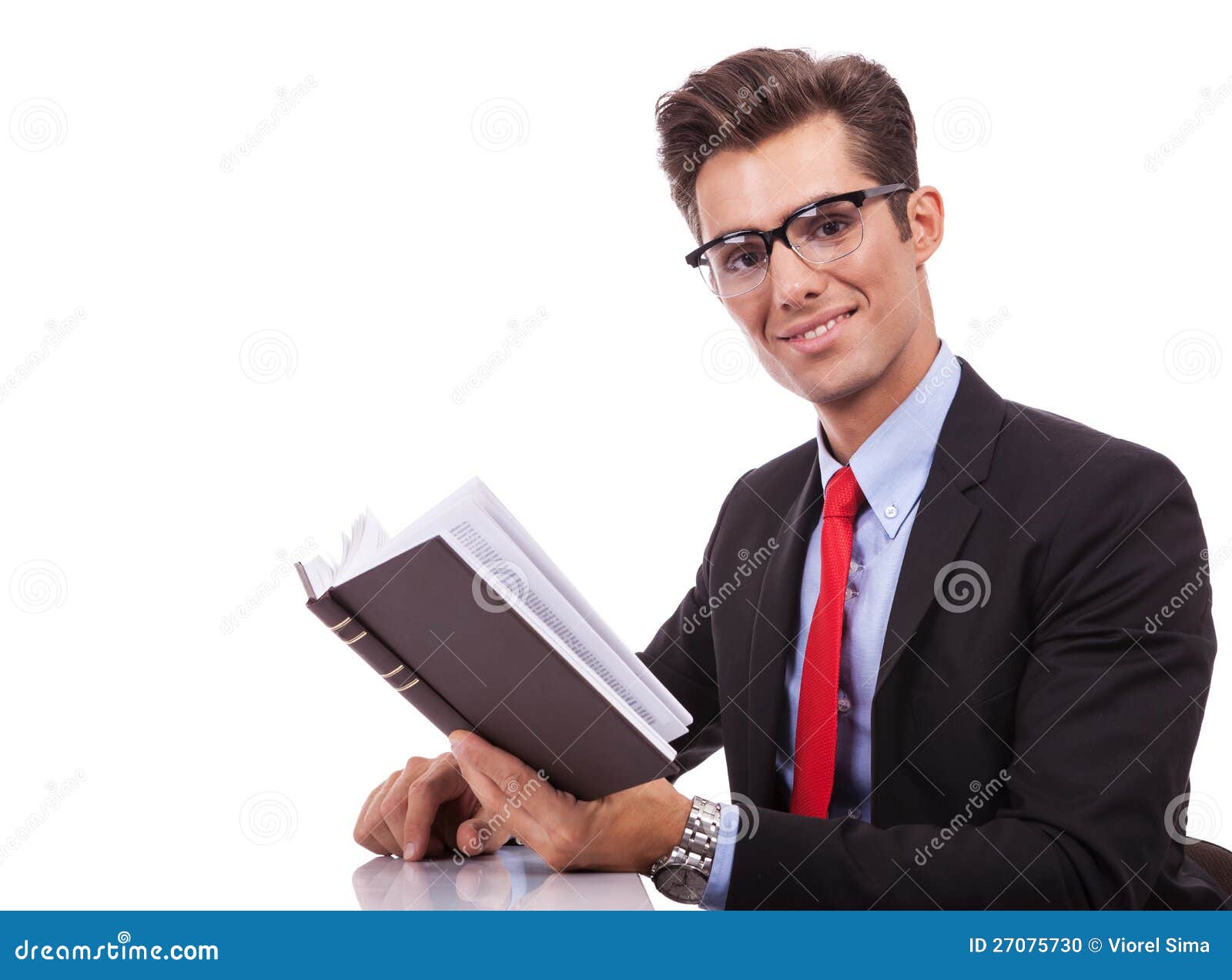 Business Man Reading an Interesting Book Stock Photo - Image of ...