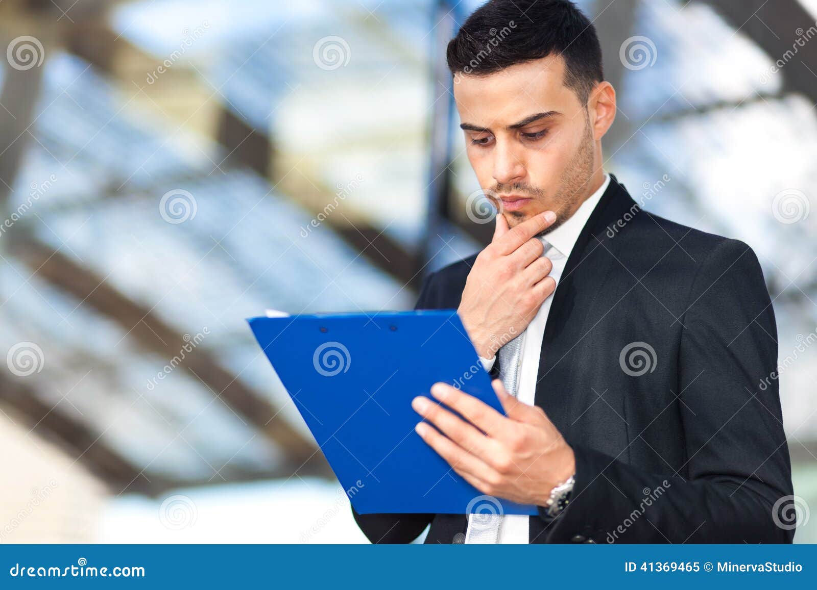 Business Man Reading Some Documents Stock Image - Image of people ...