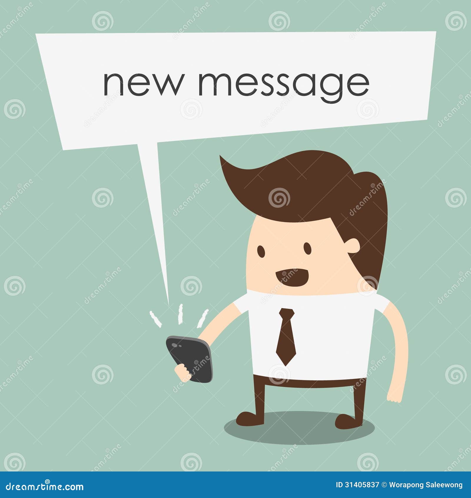 Business Man Reading a Text Message Stock Vector - Illustration of ...