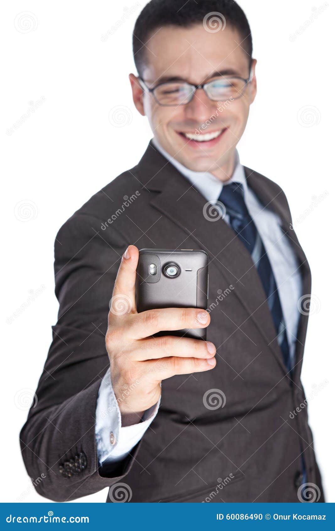 Business Man Reading Text Message Stock Photo - Image of holding ...