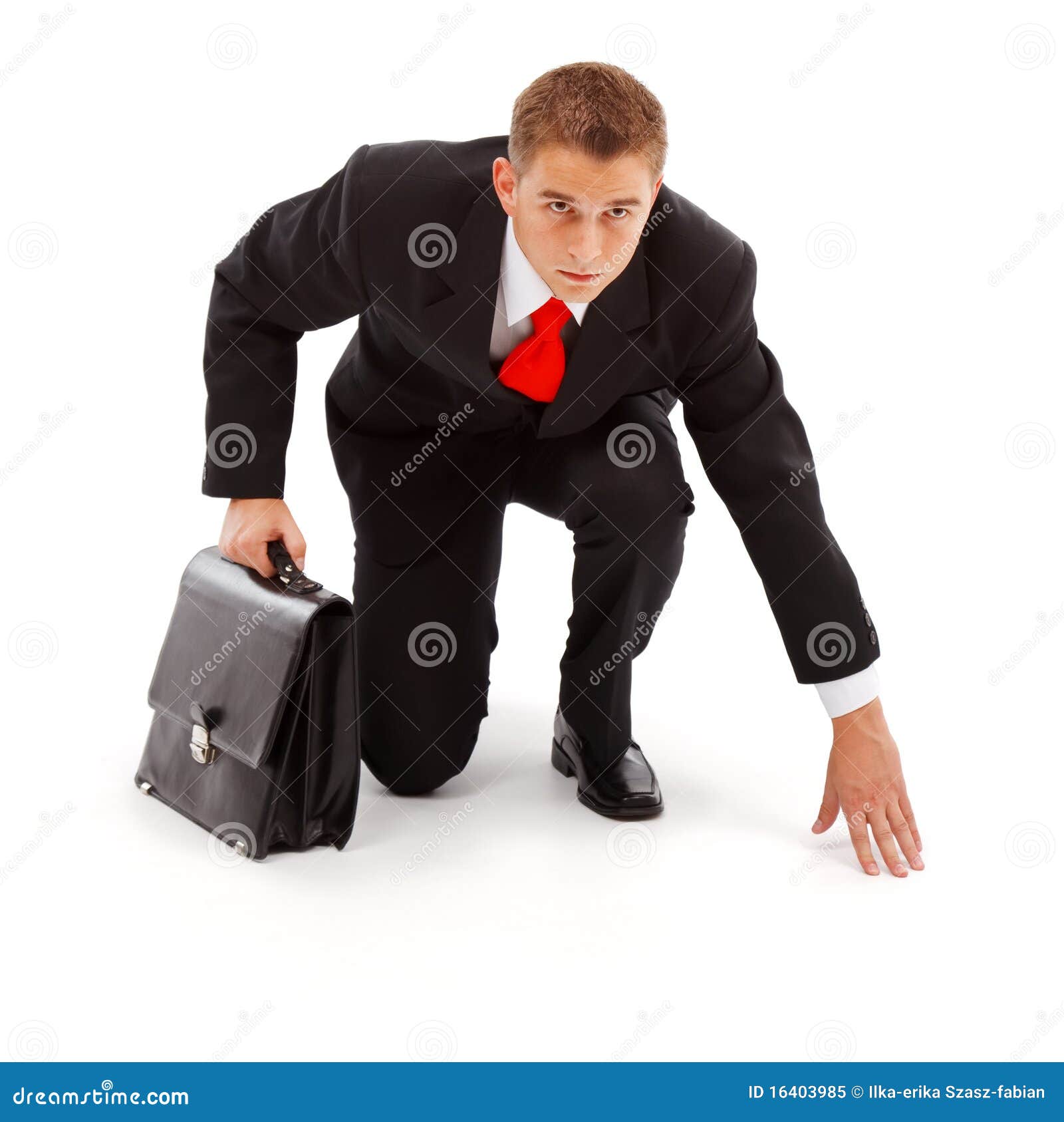 Business man ready to go stock image. Image of fast, suitcase - 16403985