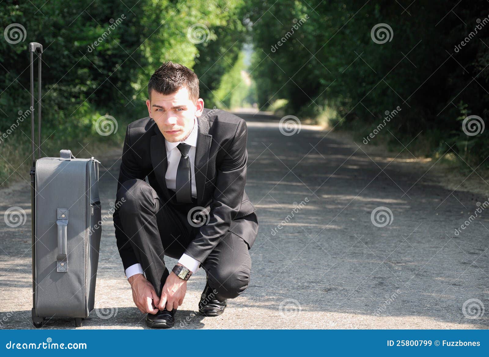 Business man ready to go stock image. Image of outside - 25800799