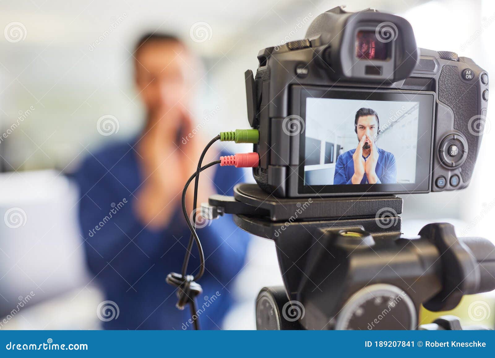 Business Man Recording Coaching Video Stock Image - Image of startup ...