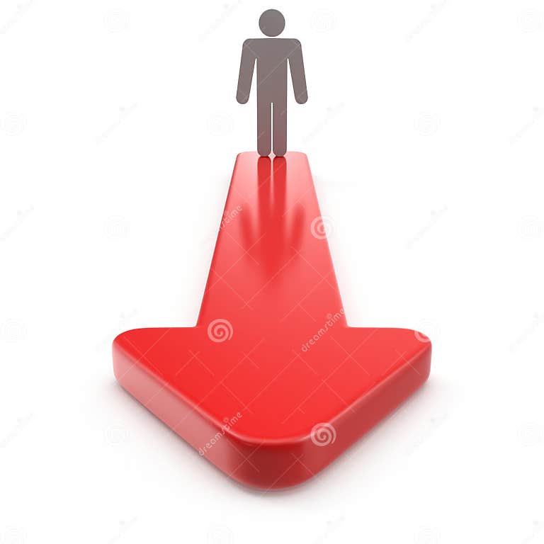Business Man and Red Arrow stock illustration. Illustration of market ...
