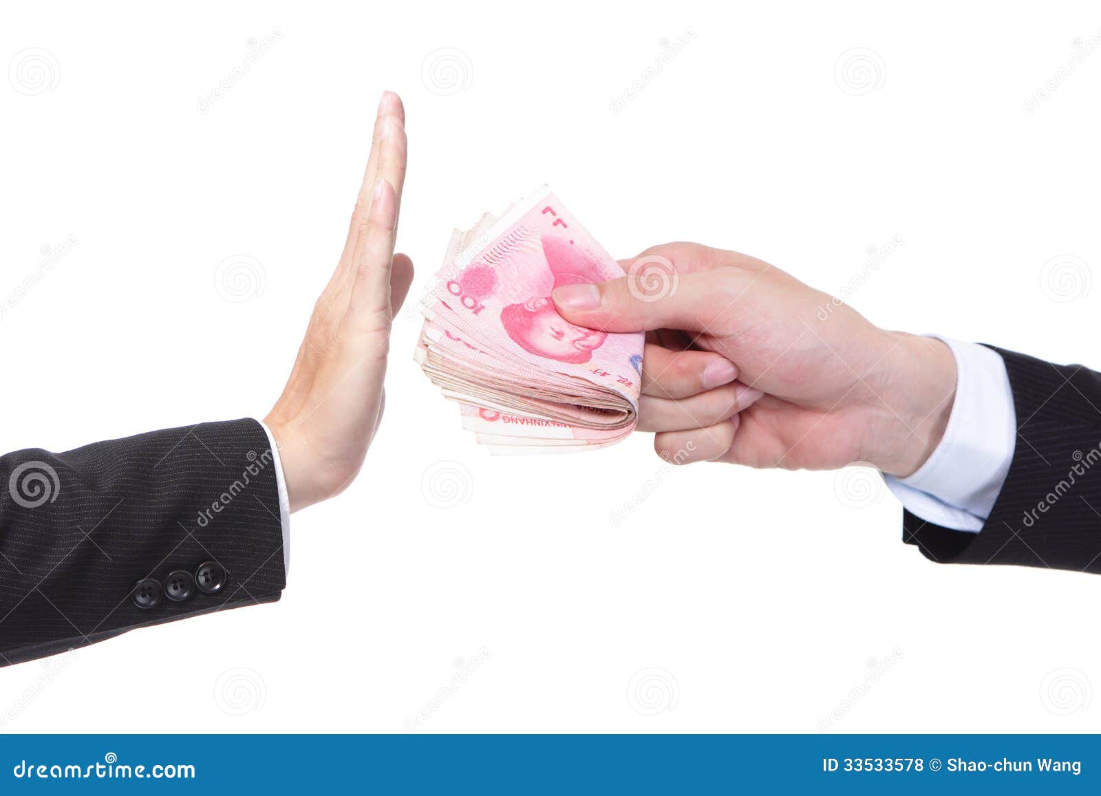 Business Man Refusing Money Stock Photo - Image of isolated, asia: 33533578