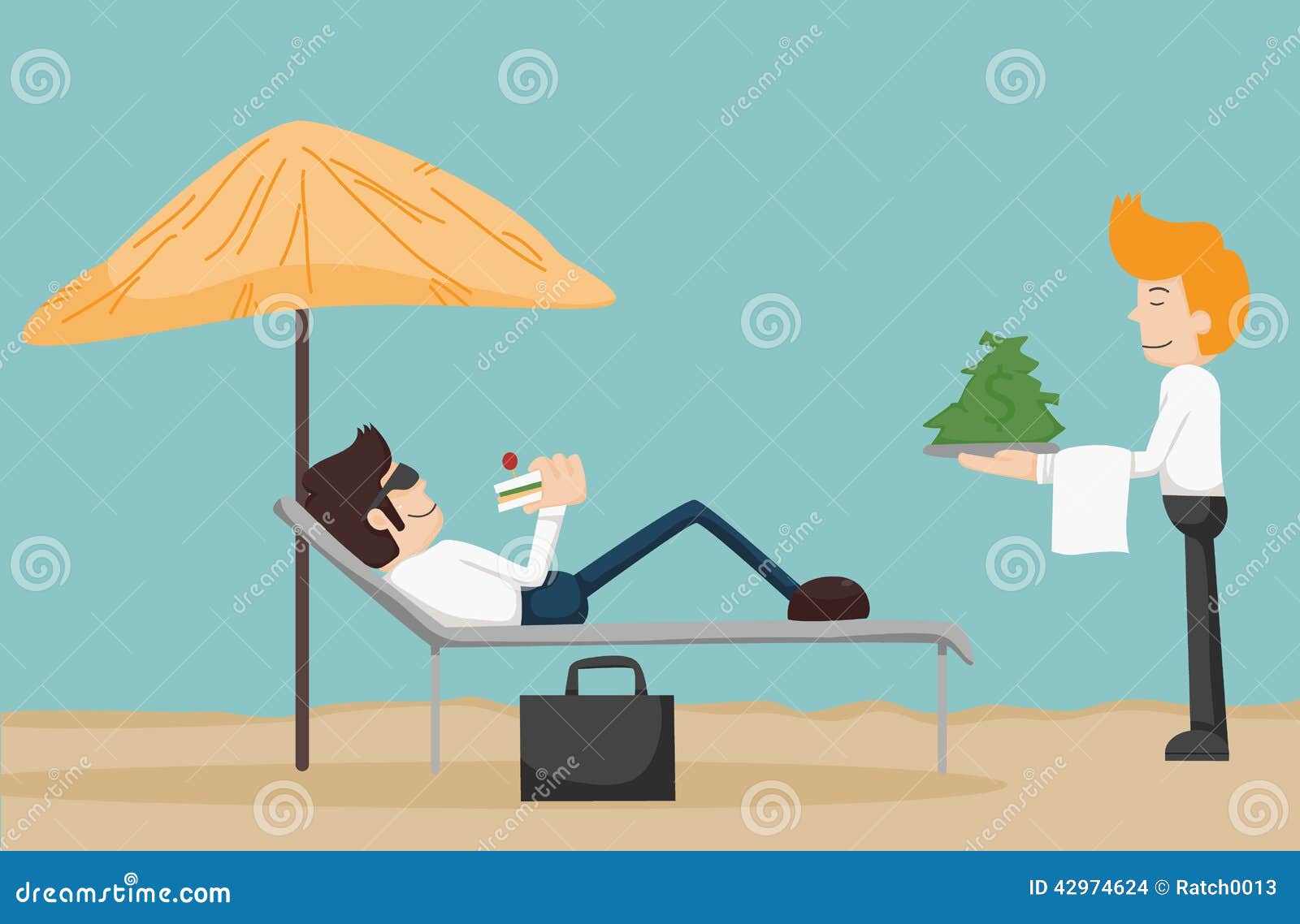 Passive Income Beach Stock Illustrations – 155 Passive Income Beach ...