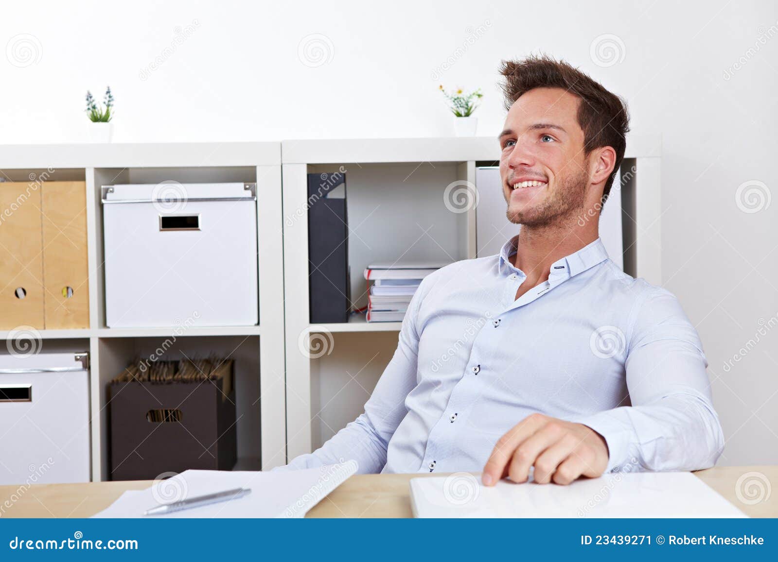 Business Man Relaxing in Office Stock Image - Image of place, casual ...