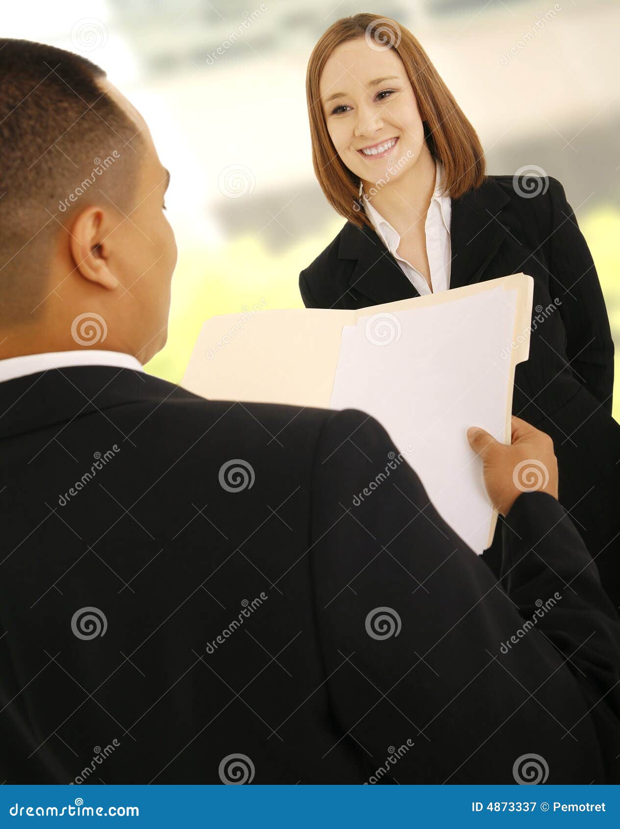 Business Man Reviewing Subordinate Work Stock Image - Image of modern ...