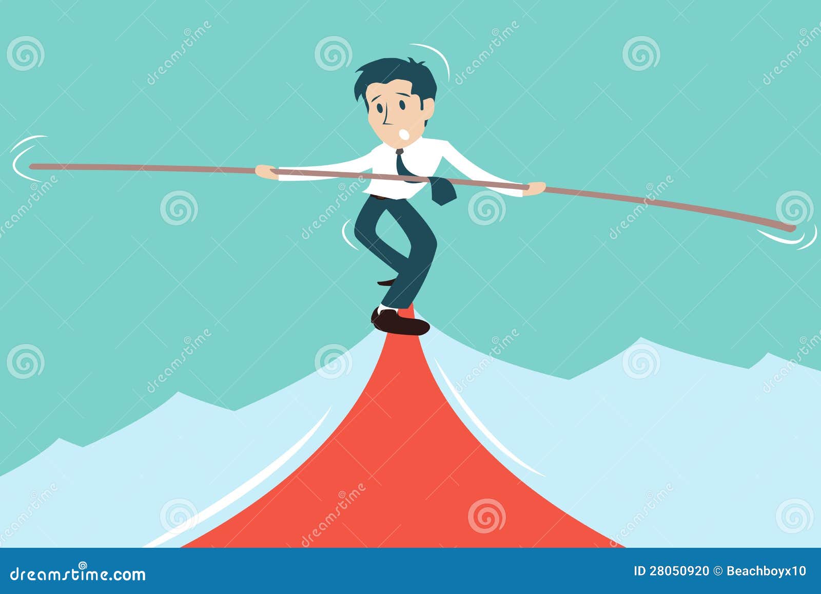 Business man in risk stock illustration. Illustration of design - 28050920