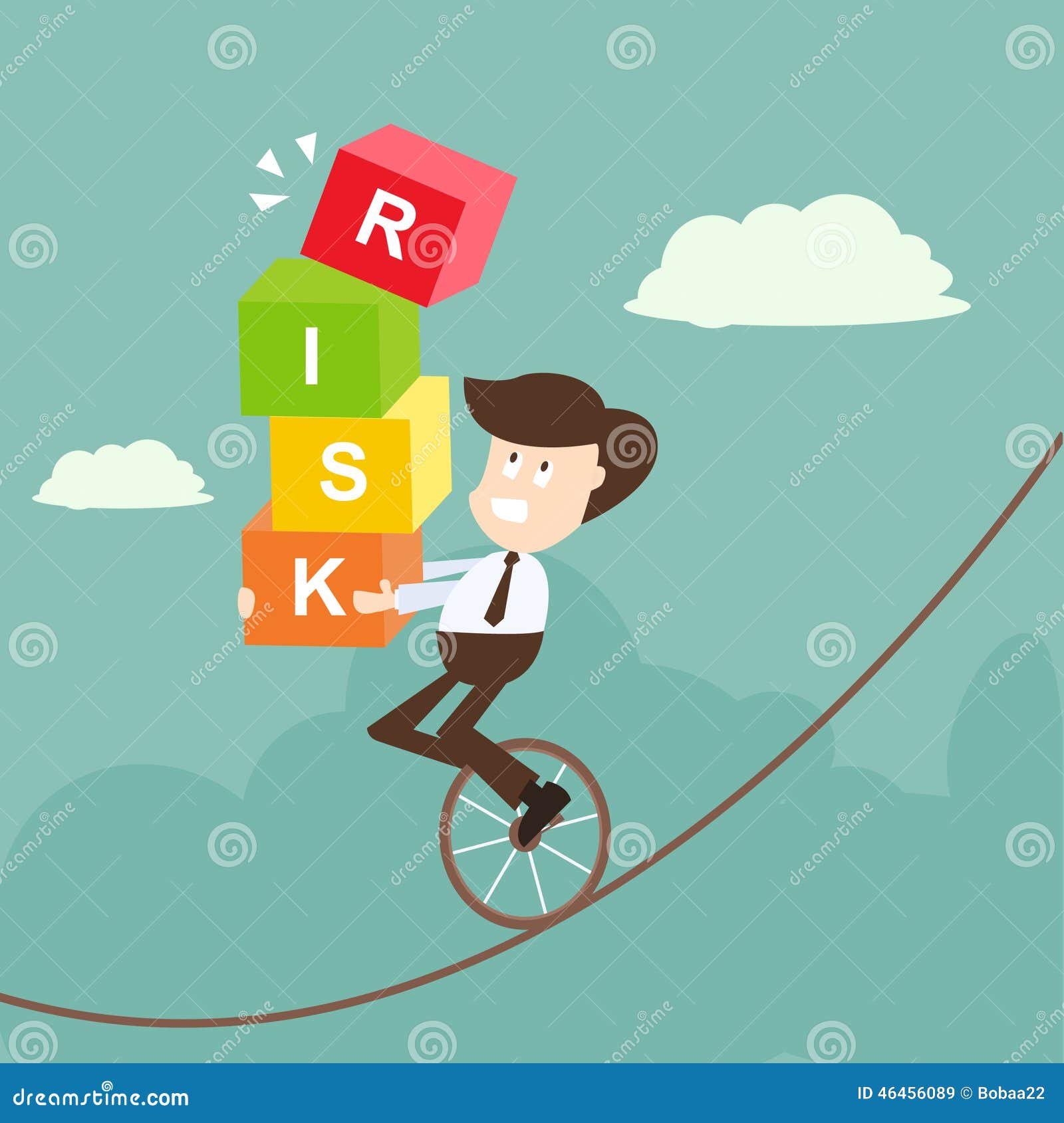 The business man and risk stock illustration. Illustration of retro ...