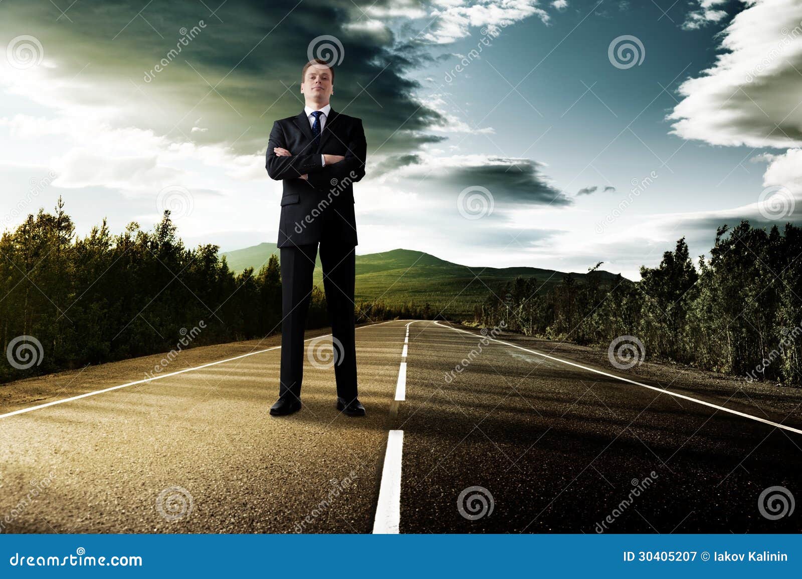 Business man on the road stock image. Image of world - 30405207