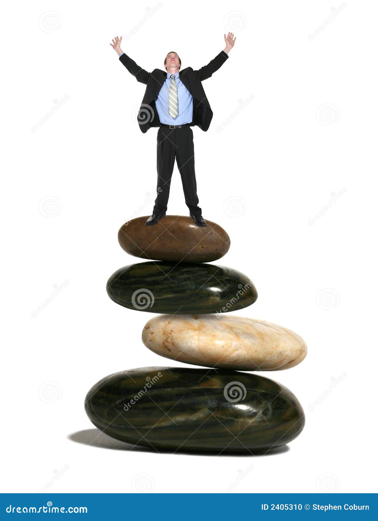 Business Man on Rocks stock photo. Image of suit, business - 2405310