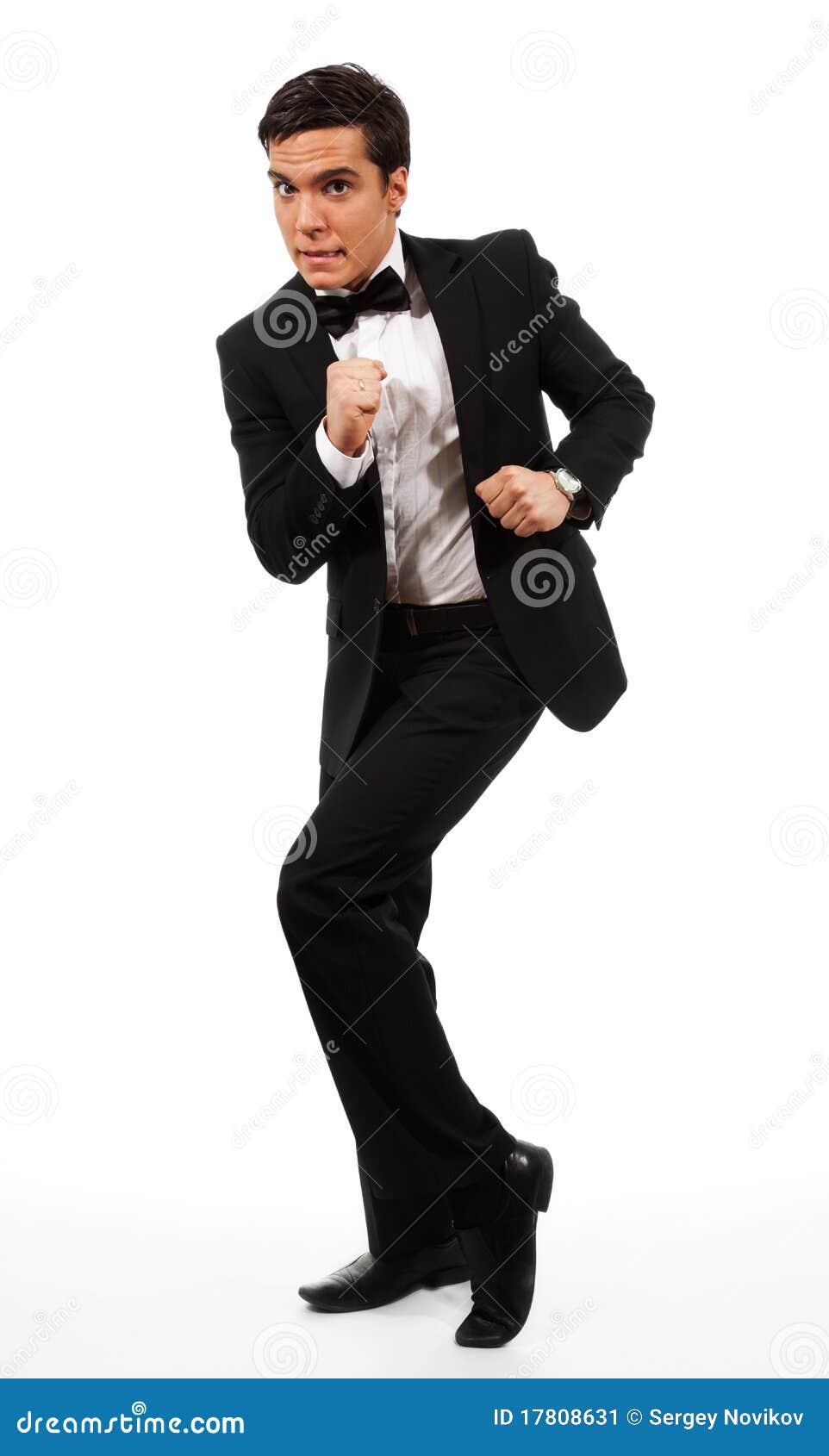 Business man run away stock image. Image of studio, portrait - 17808631