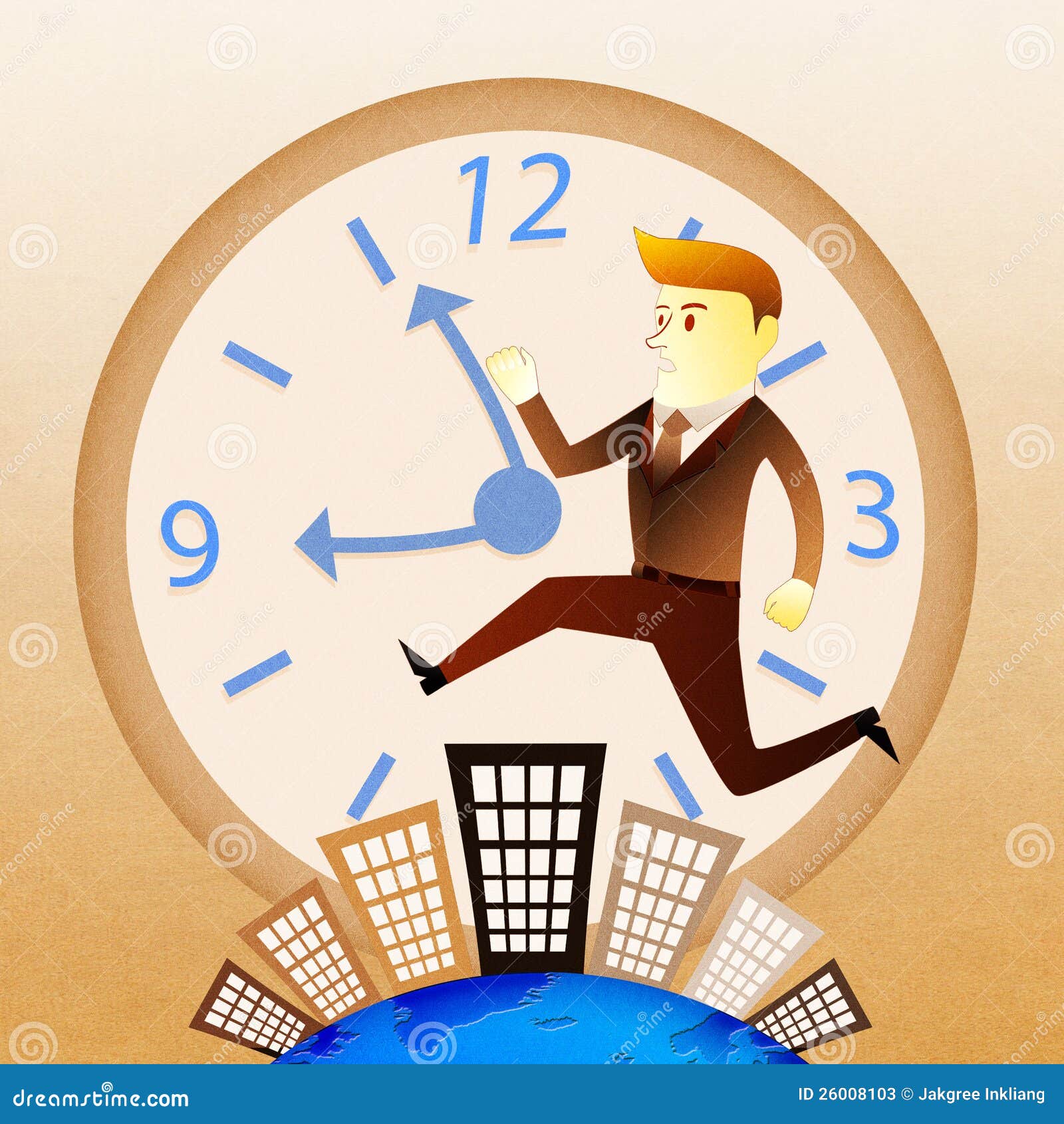 Business Man Run on Building in Rush Hours Stock Illustration ...